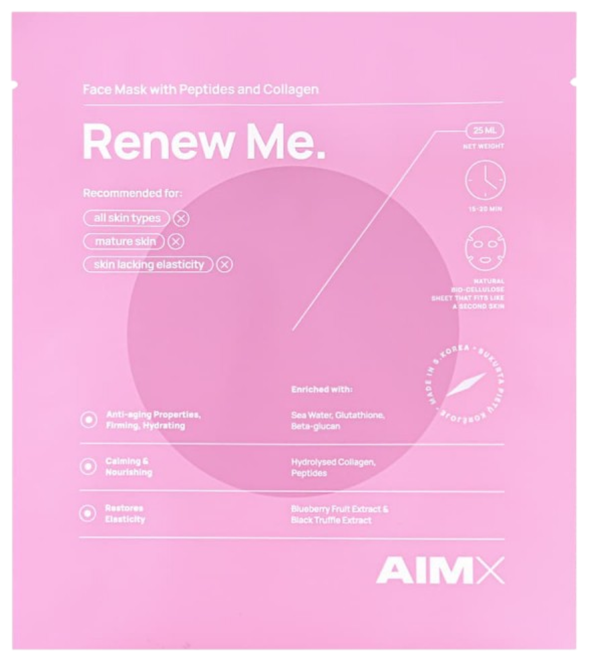 AIMX Renew Me facial mask, 1 pcs. | Mēness aptieka