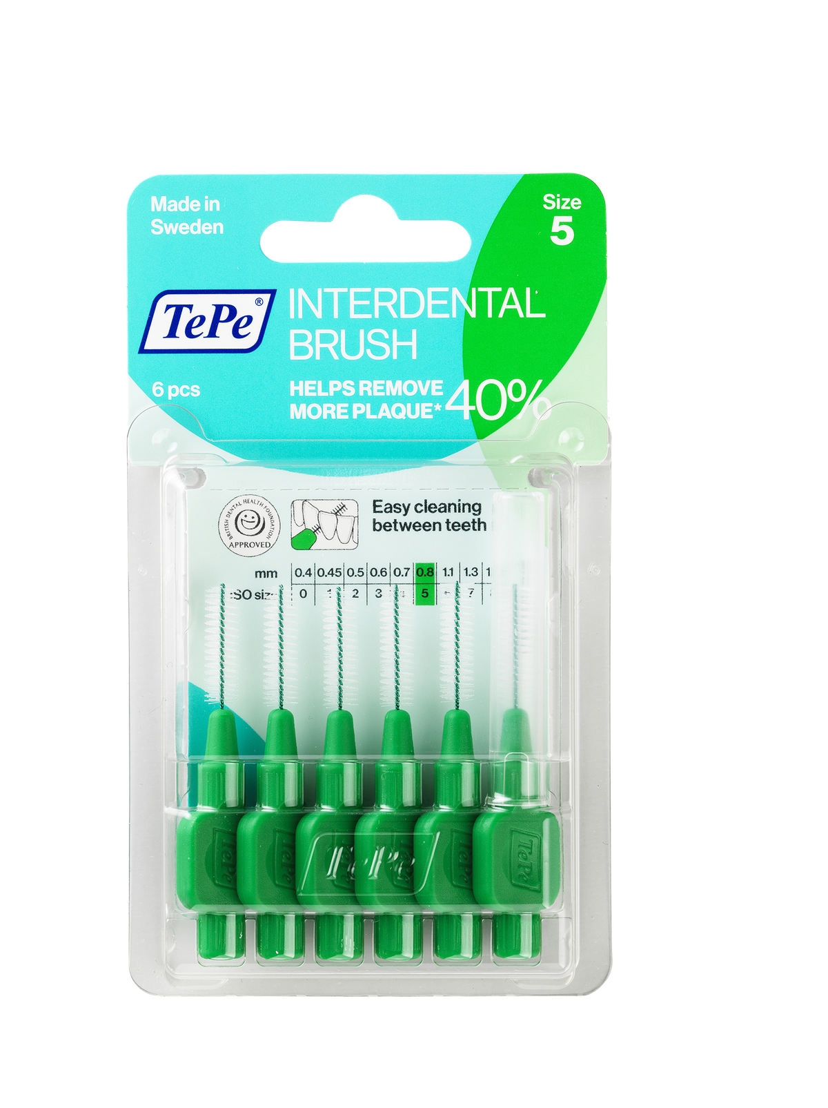 TEPE Original Size 5 0.8 mm interdental brush, 6 pcs. | Mēness aptieka