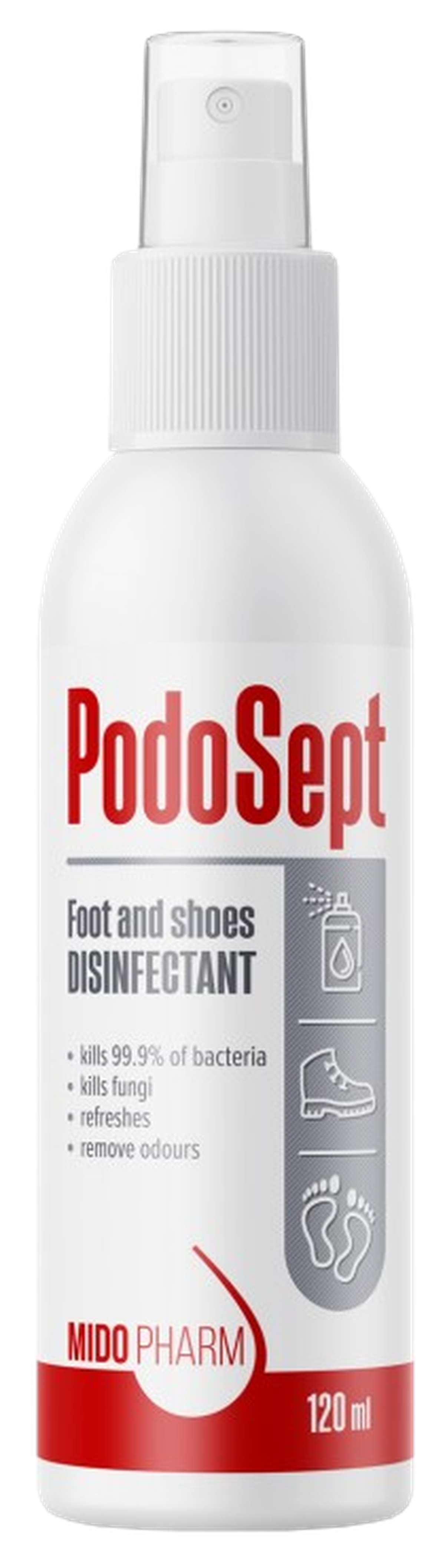 PODPSEPT Foot and Shoes izsmidzināms līdzeklis, 120 ml - Piegāde visā ...