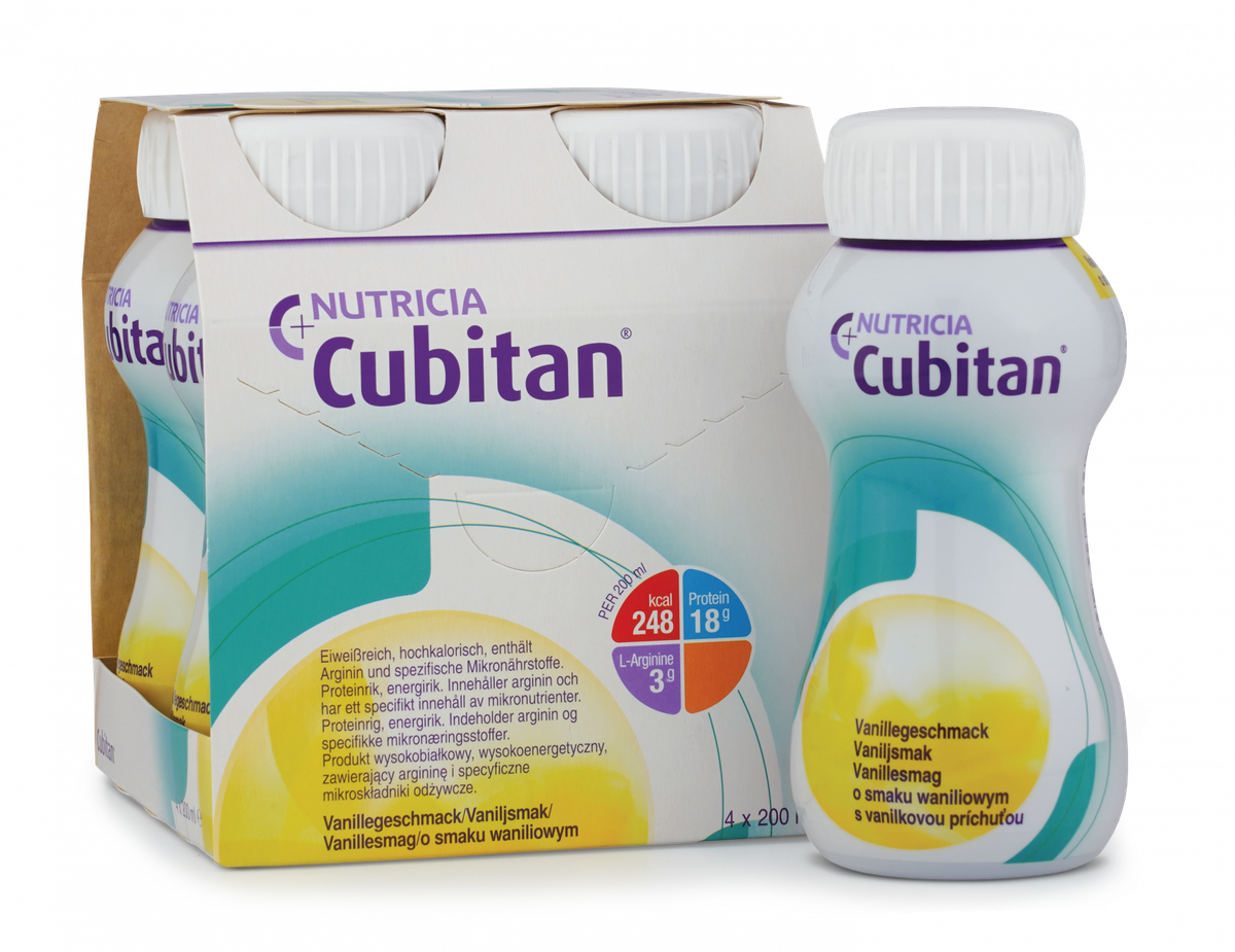 NUTRICIA Cubitan со вкусом ванили 200 мл напиток, 4 шт. | Mēness aptieka