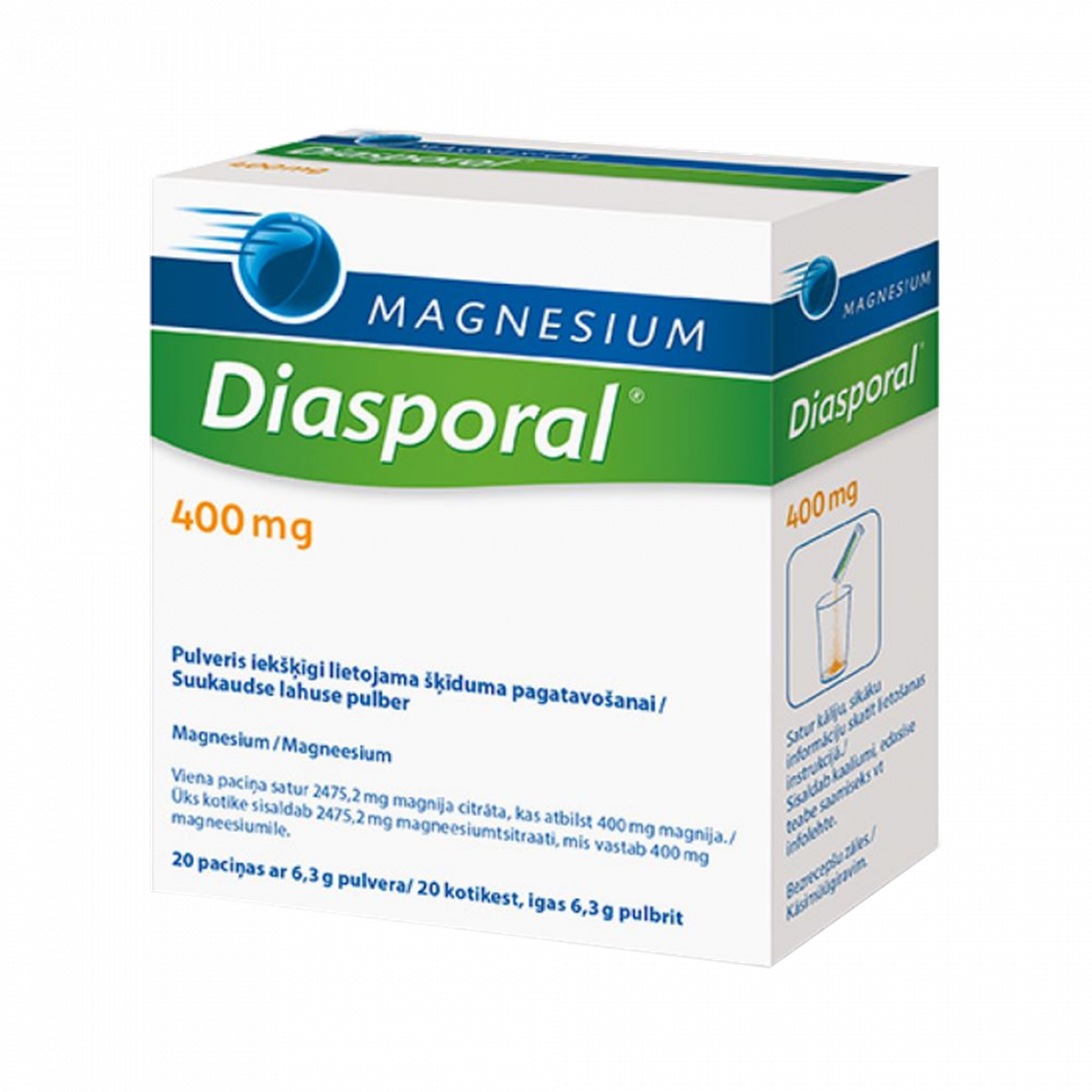 MAGNESIUM Diasporal 400mg powder for oral solution, sachets, 20 pcs ...
