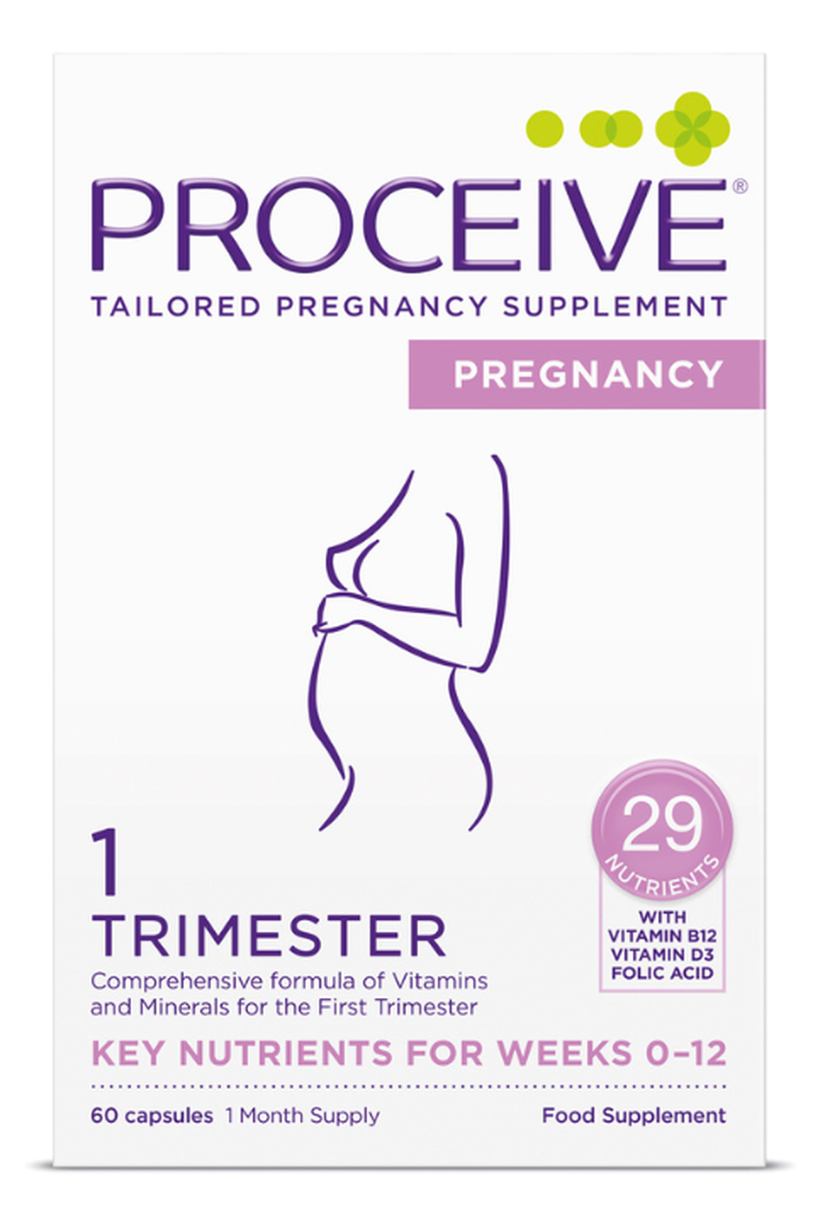 PROCEIVE Trimester 1 capsules, 60 pcs. | Mēness aptieka