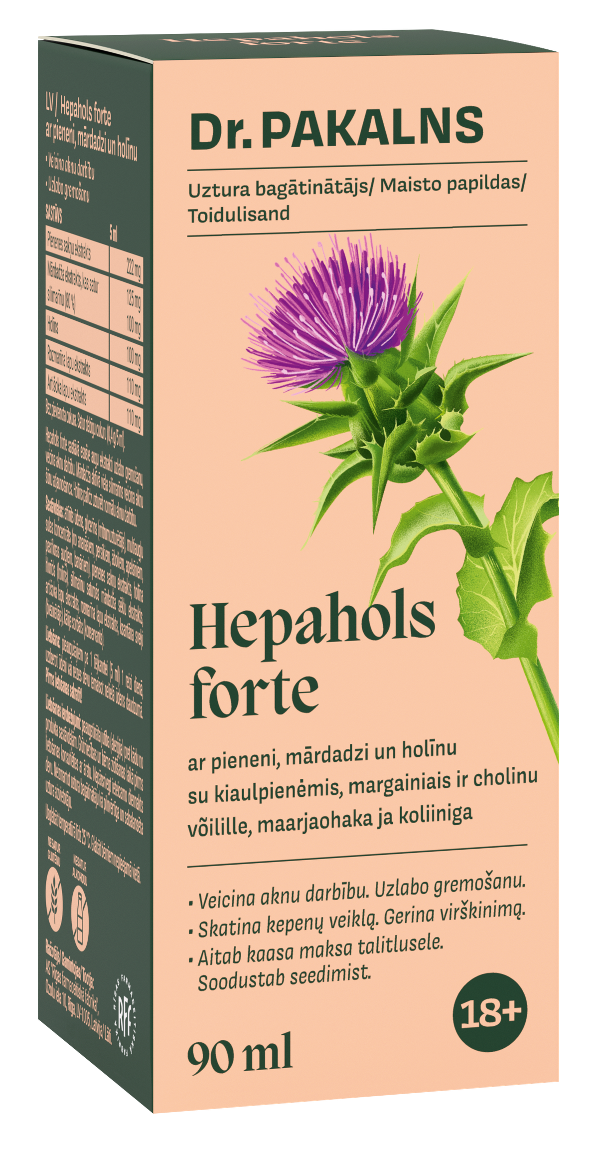 DR. PAKALNS HepaHols Forte pilieni, 90 ml - Piegāde visā Latvijā ...