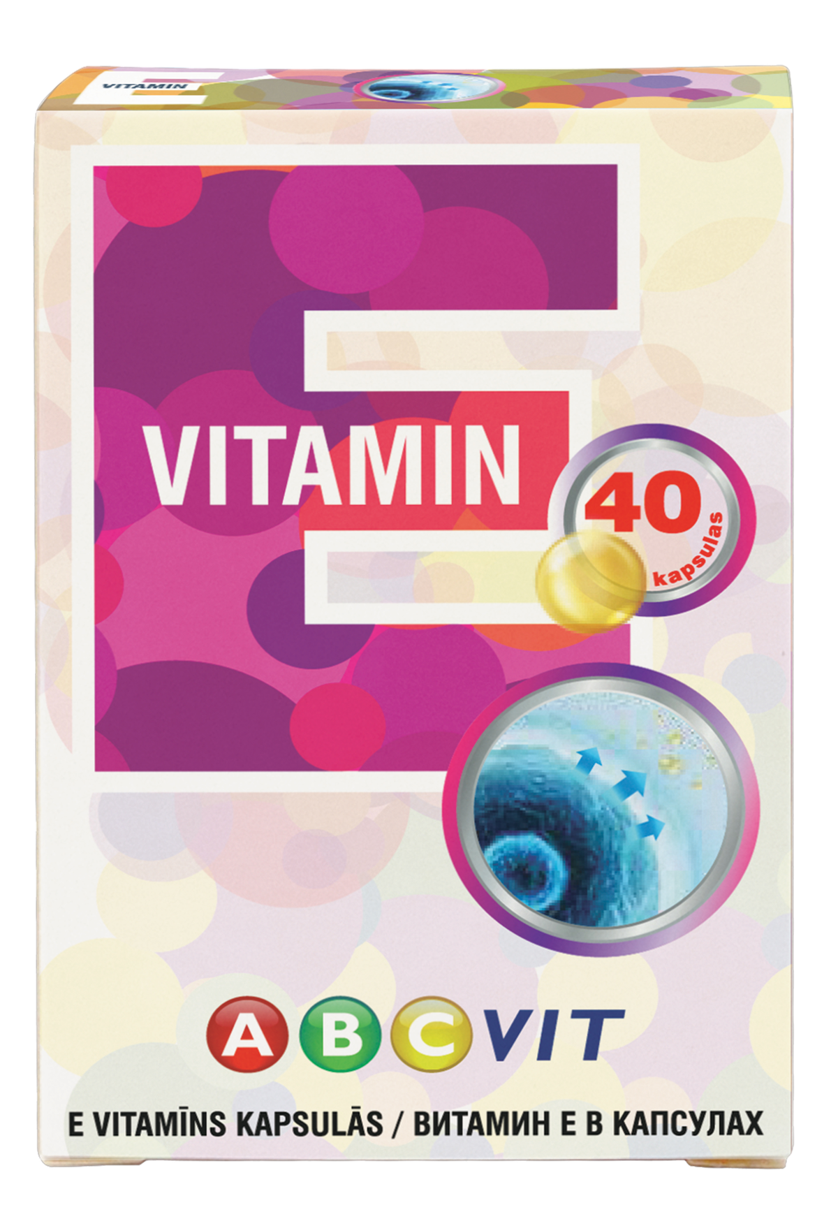 ABC VIT E Vitamin capsules, 40 pcs. | Mēness aptieka