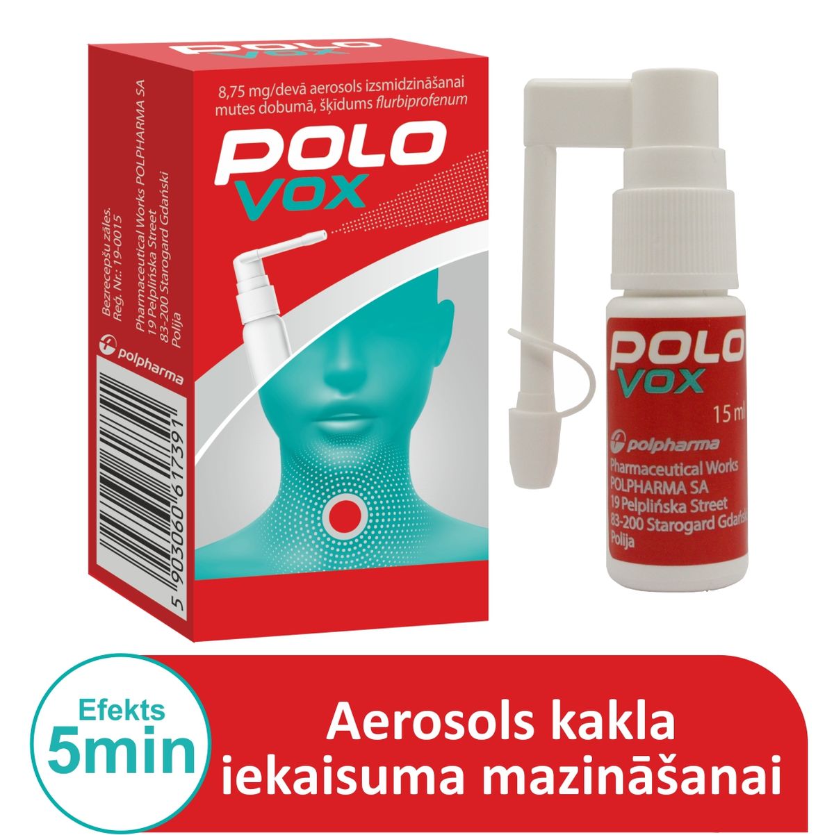 POLO VOX 8,75 mg aerosols, 15 ml - Piegāde visā Latvijā | Mēness aptieka