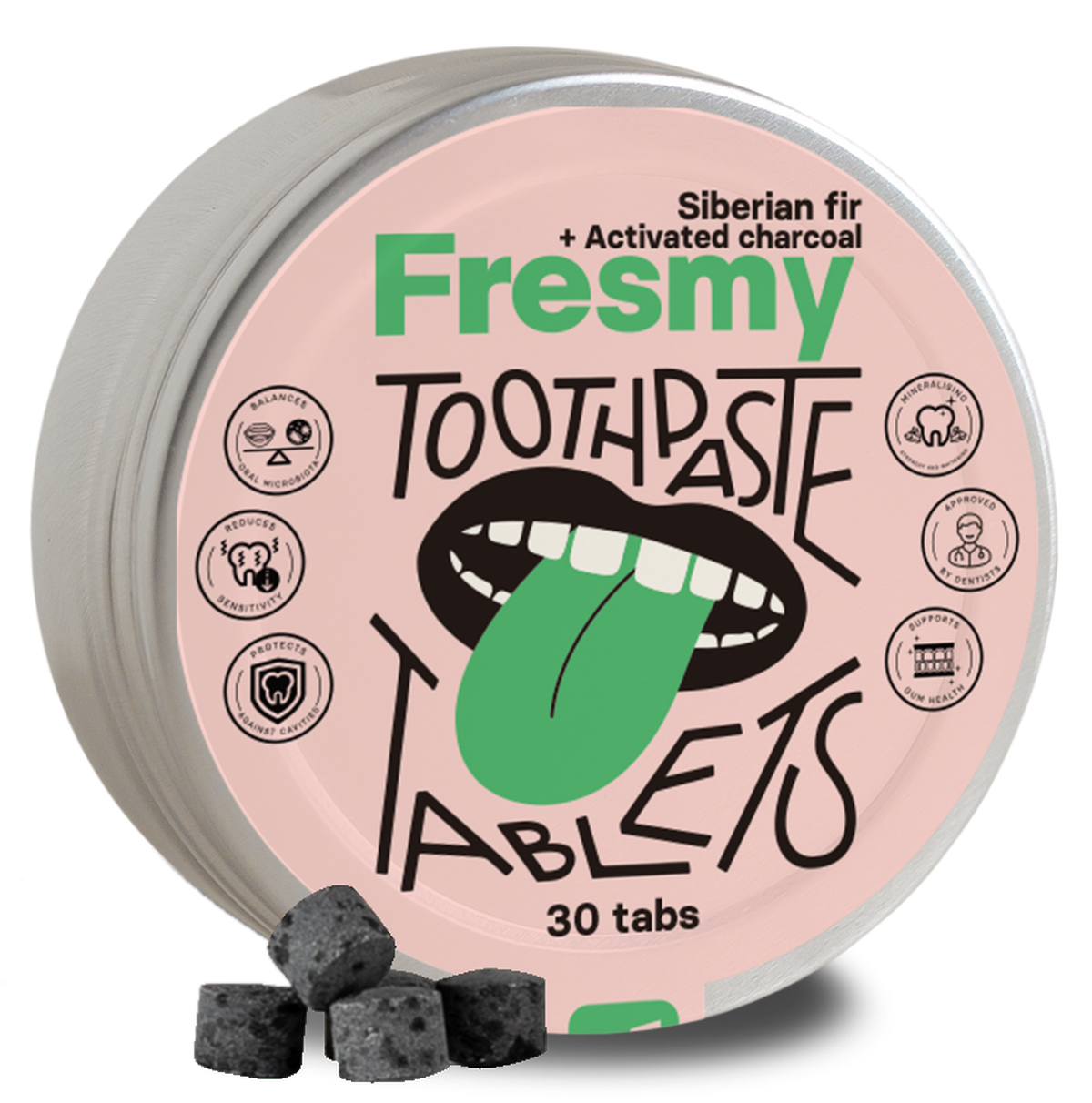 FRESMY With Siberian Fir and Activated Charcoal toothpaste tablets, 30 ...