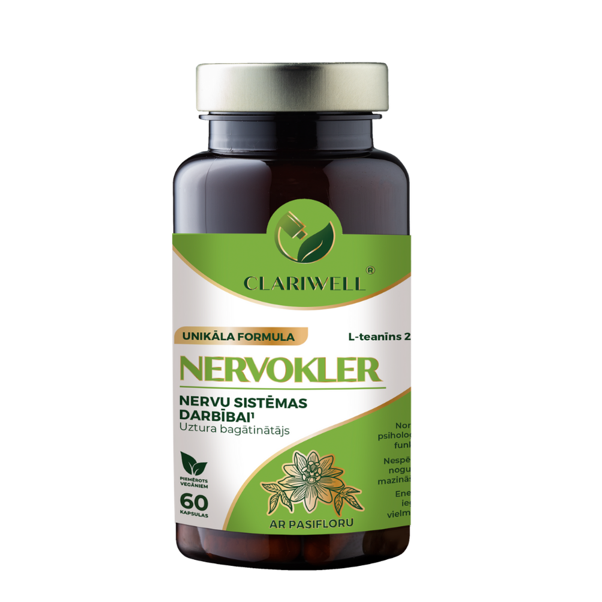 CLARIWELL Nervokler for Nervous System capsules, 60 pcs. | Mēness aptieka