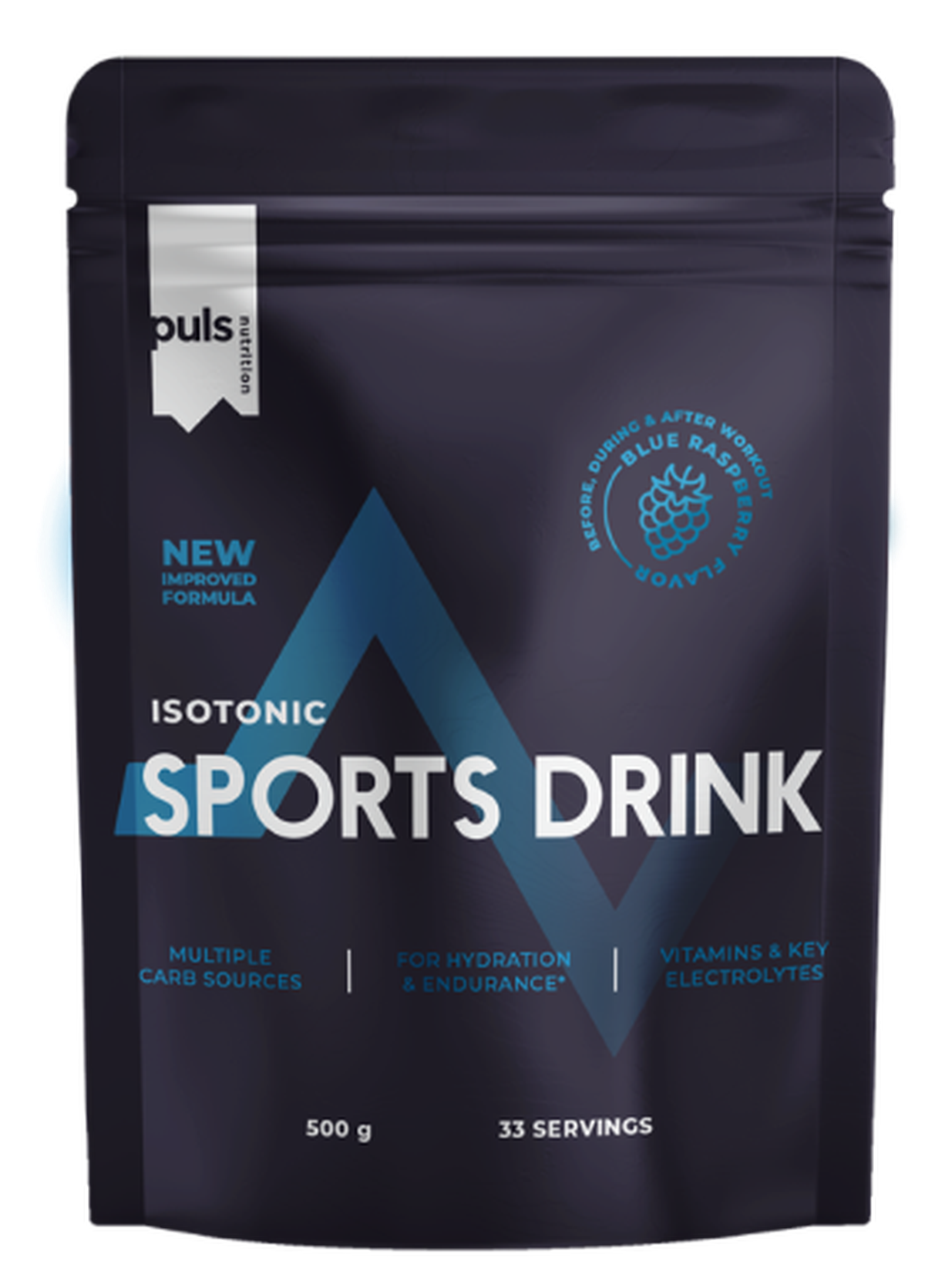 PULS NUTRITION Isotonic Blue Raspberry drink, 500 g | Mēness aptieka