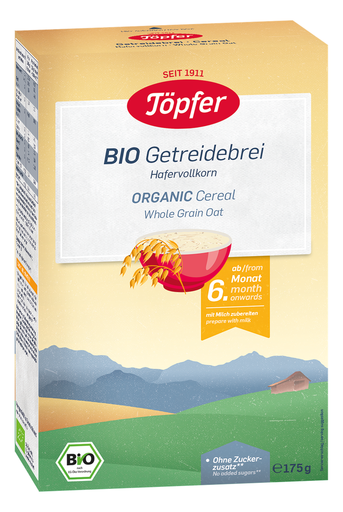 TOPFER Bio Pilngraudu Auzu Pārslu no 6 mēn. biezputra, 175 g - Piegāde ...