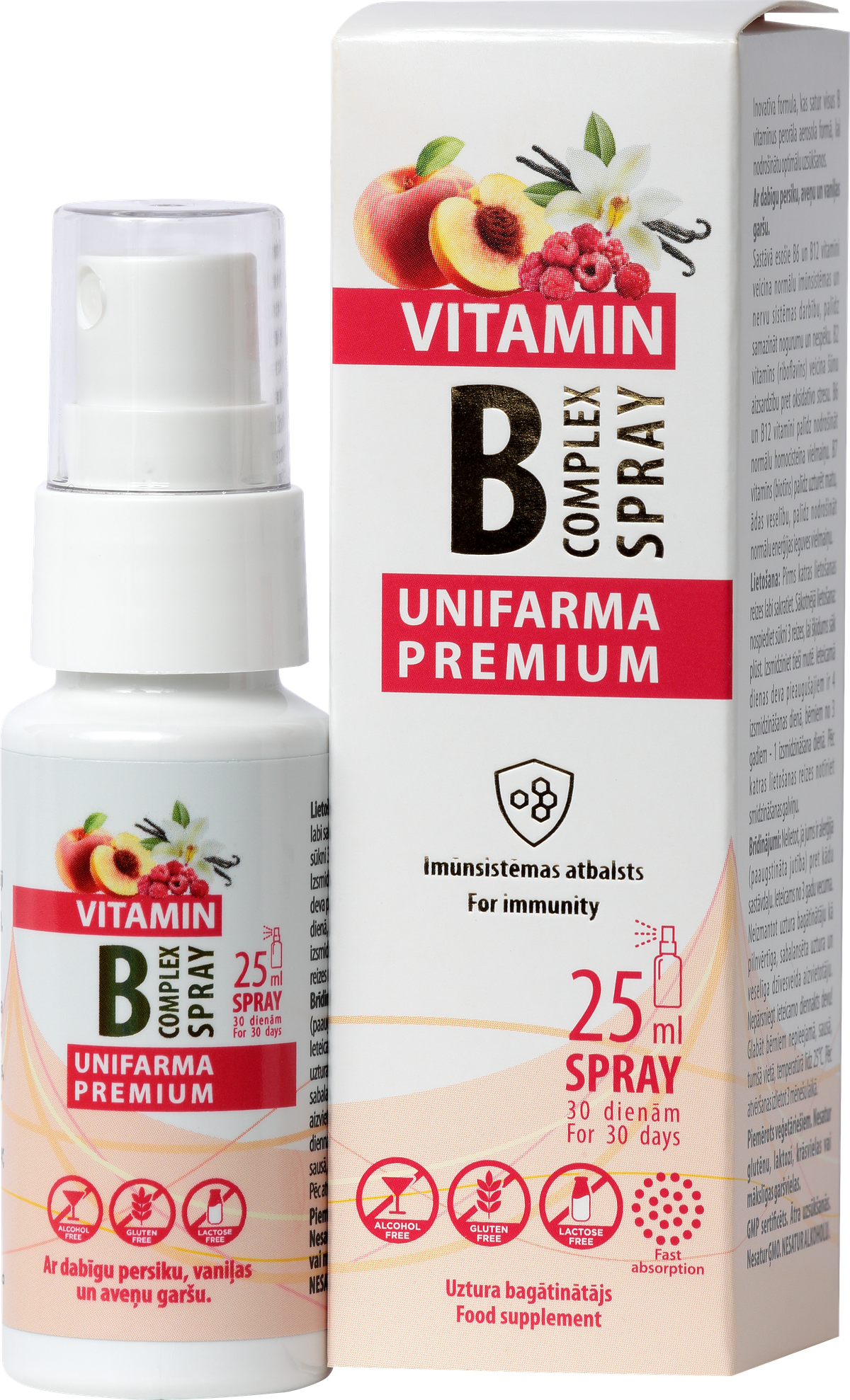 UNIFARMA PREMIUM B Vitamin Complex spray, 25 ml | Mēness aptieka