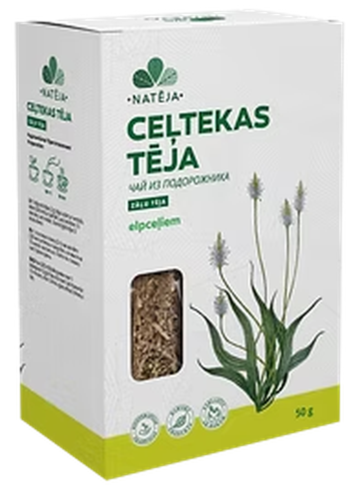 NATĒJA Plantain Leaves loose tea, 50 g | Mēness aptieka