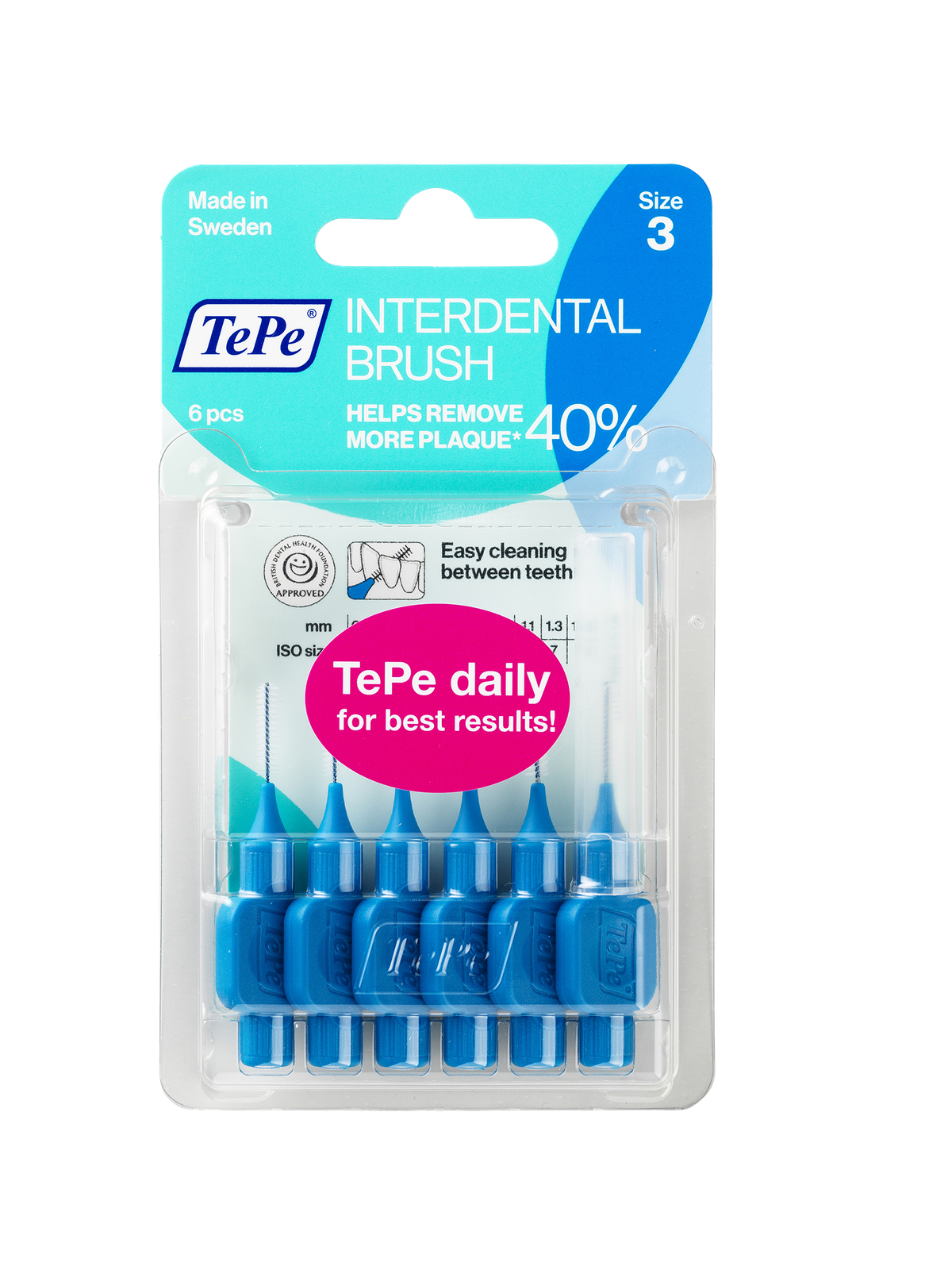 TEPE Original Size 3 0.6 mm interdental brush, 6 pcs. | Mēness aptieka