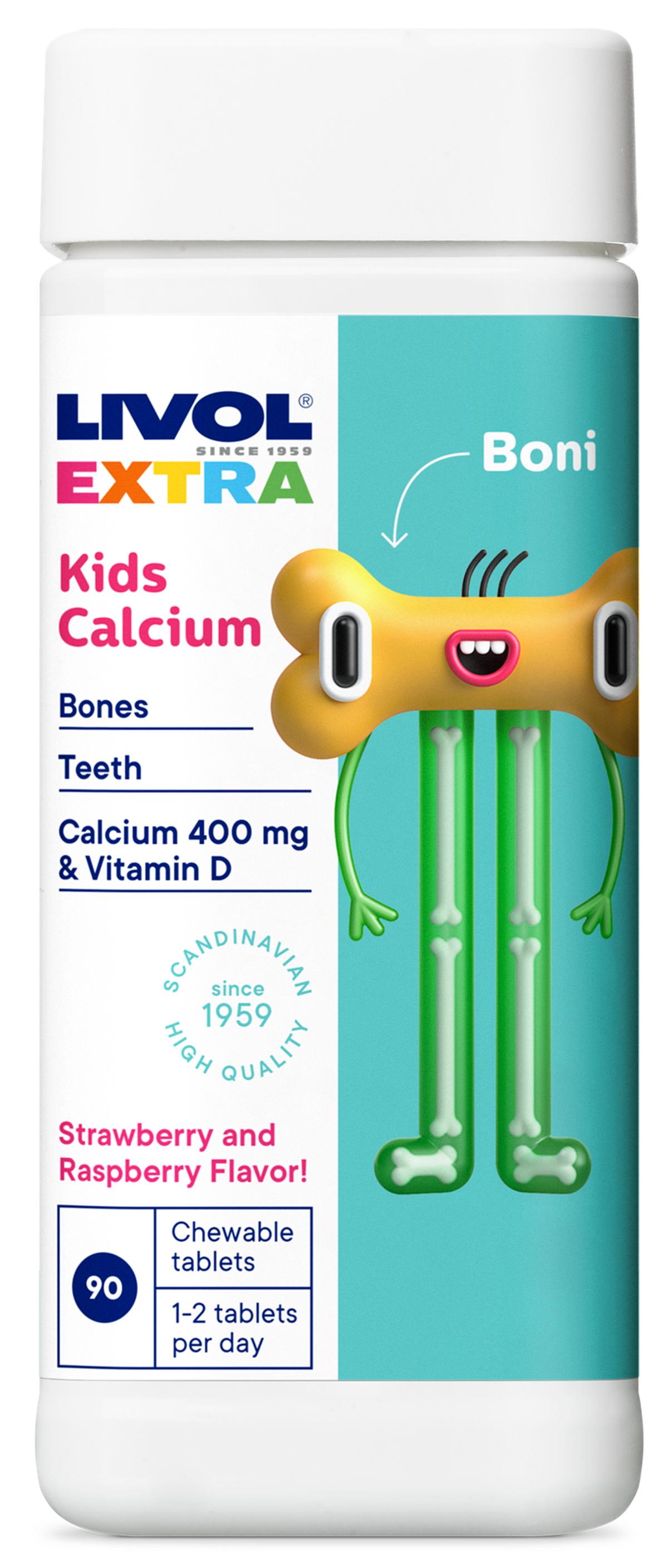 LIVOL Extra Kids Calcium košļājamās tabletes, 90 gab. - Piegāde visā ...