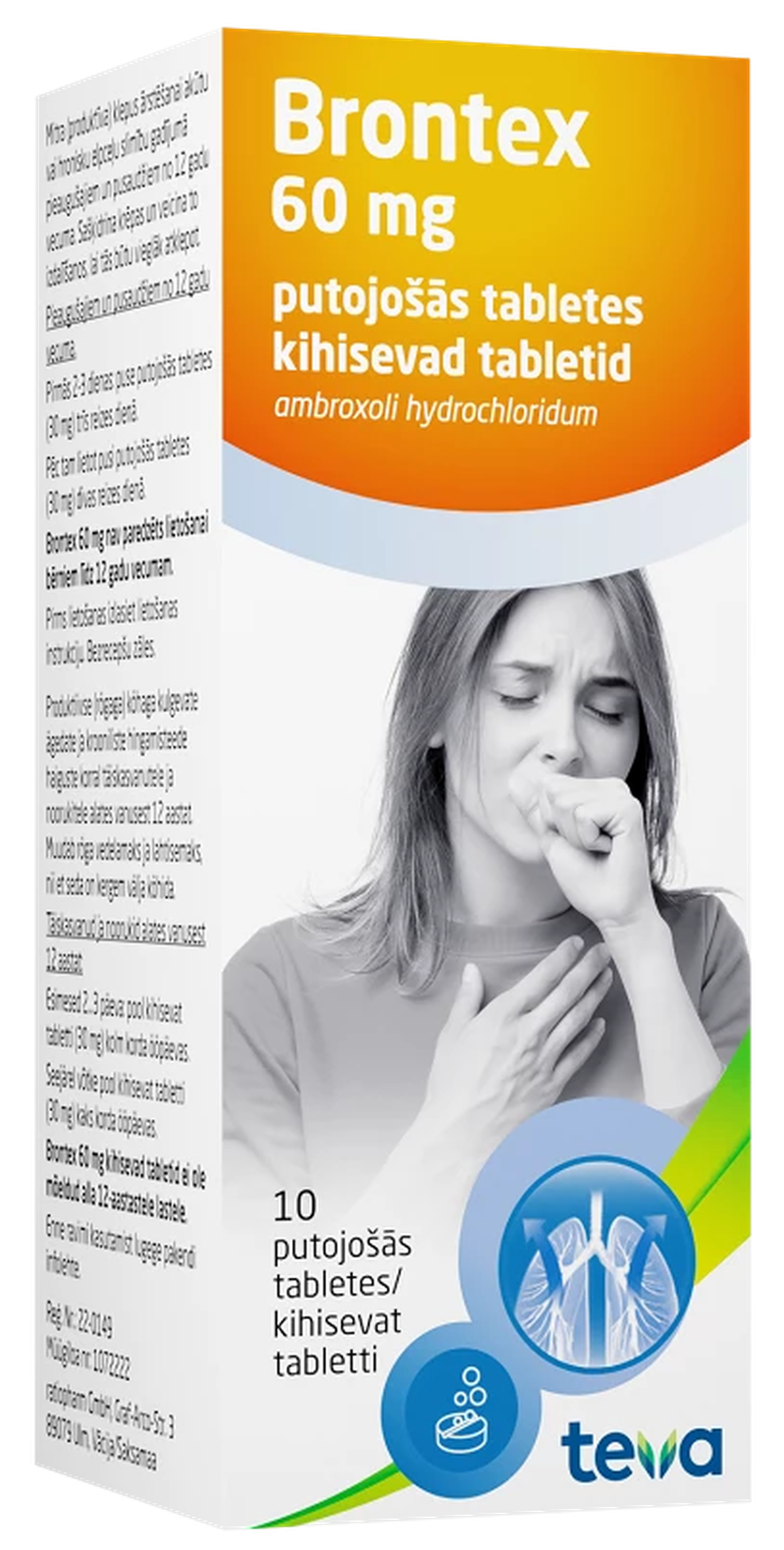BRONTEX 60 mg effervescent tablets, 10 pcs. | Mēness aptieka