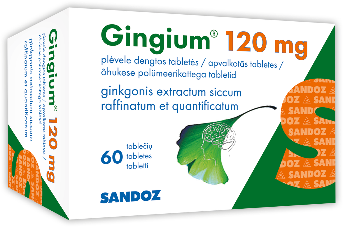 GINGIUM 120 mg coated tablets, 60 pcs. | Mēness aptieka