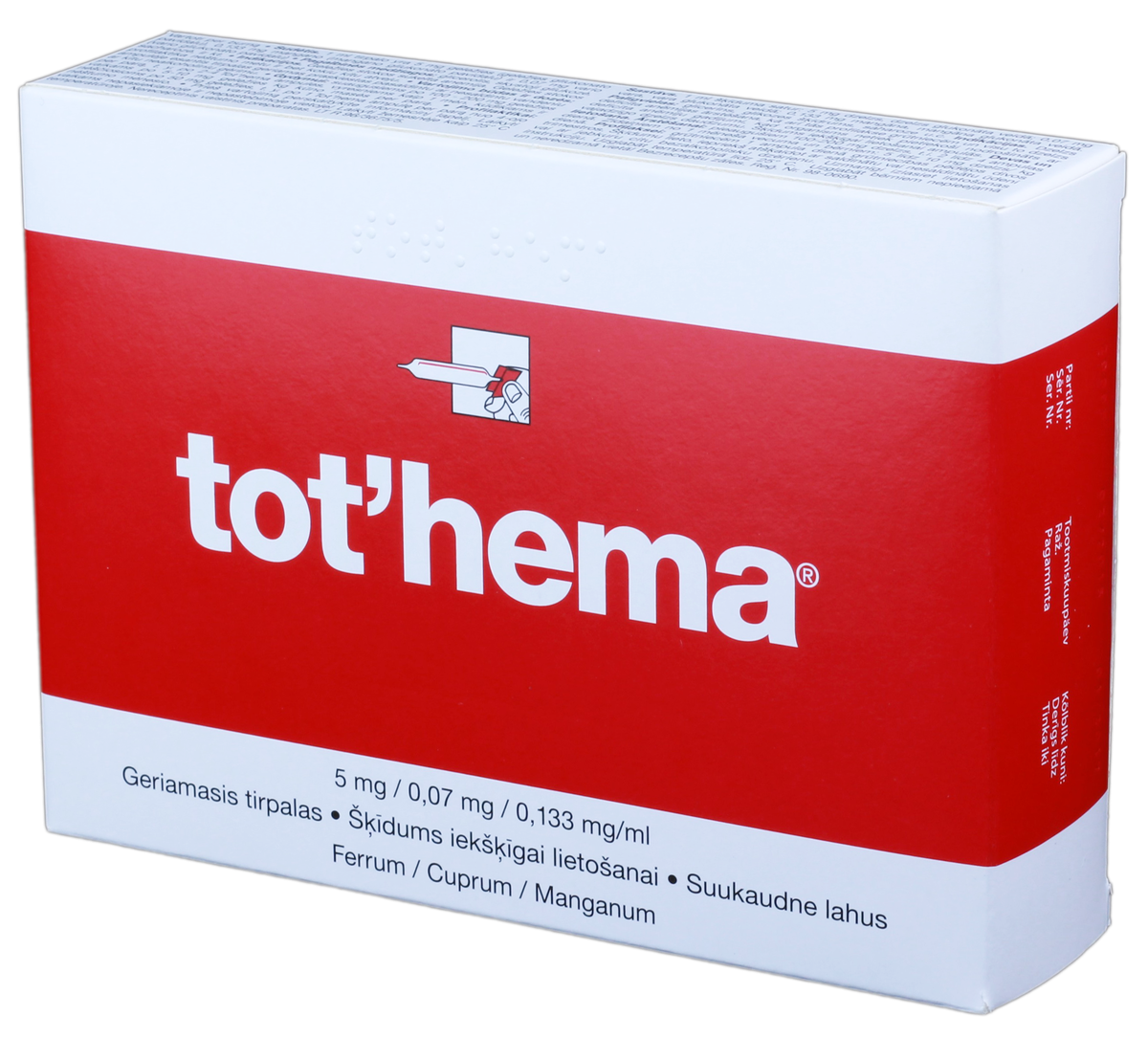 TOTHEMA 5 mg/0,133 mg/0,07 mg/ml mixture ampoules, 20 pcs. | Mēness aptieka