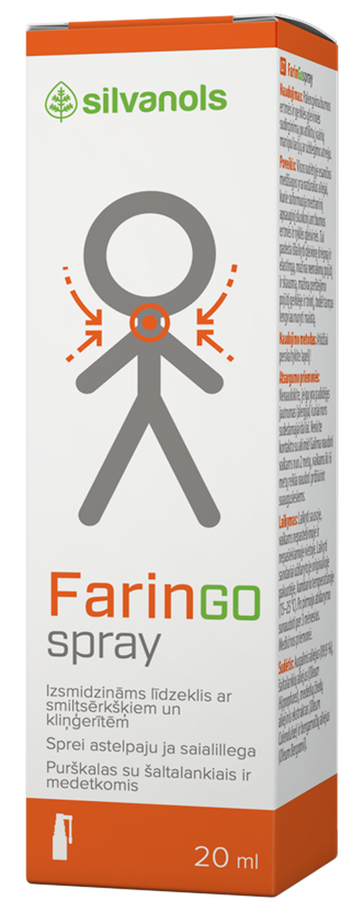 FARINGOSPRAY Ar smiltsērkšķiem un kliņģerītēm sprejs, 20 ml - Piegāde ...