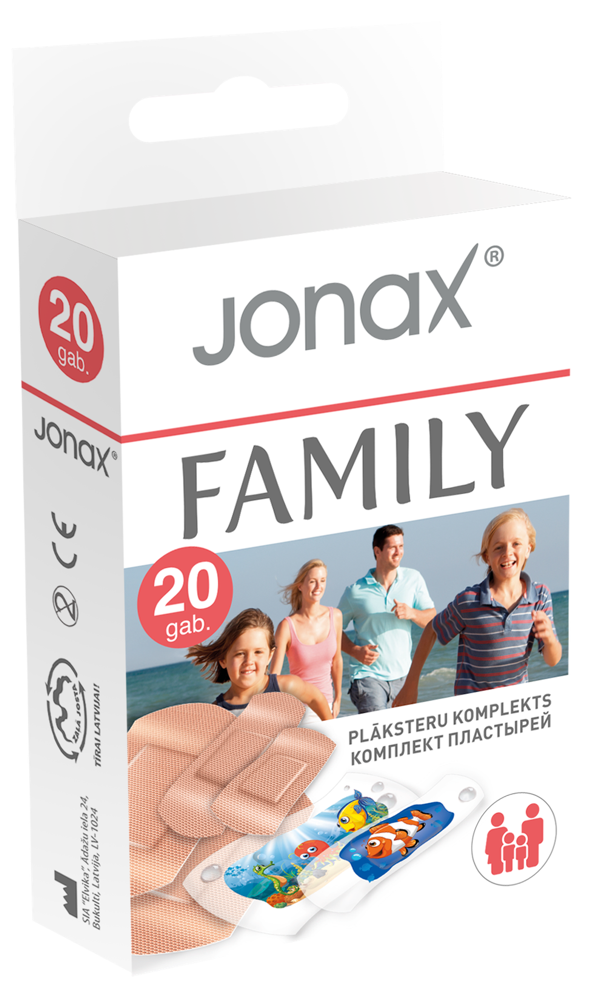 JONAX Family plāksteris, 20 gab. - Piegāde visā Latvijā | Mēness aptieka