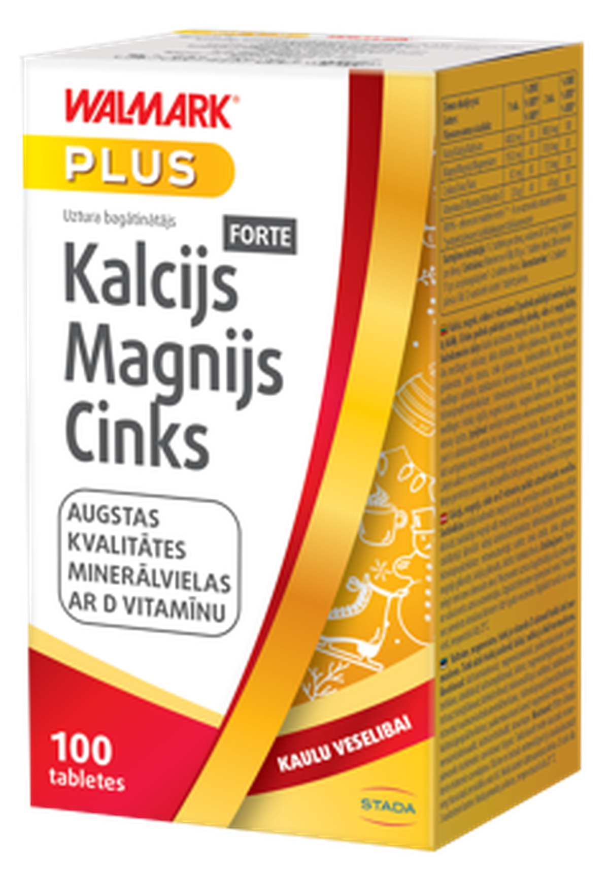 WALMARK Kalcijs Magnijs Cinks Forte Plus tabletes, 100 gab. - Piegāde ...