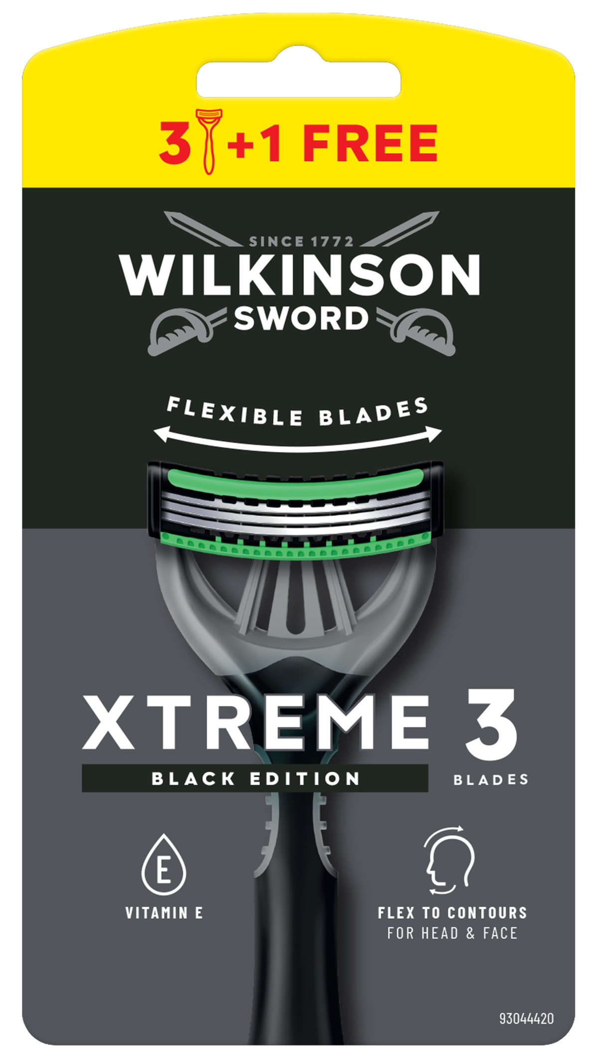 WILKINSON SWORD Xtreme 3 Black Men's vienreizlietojamie skuvekļi, 4 gab ...