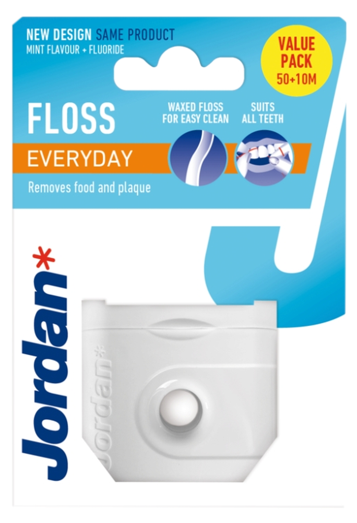 JORDAN Everyday Floss (50+10 m) dental floss, 1 pcs. | Mēness aptieka