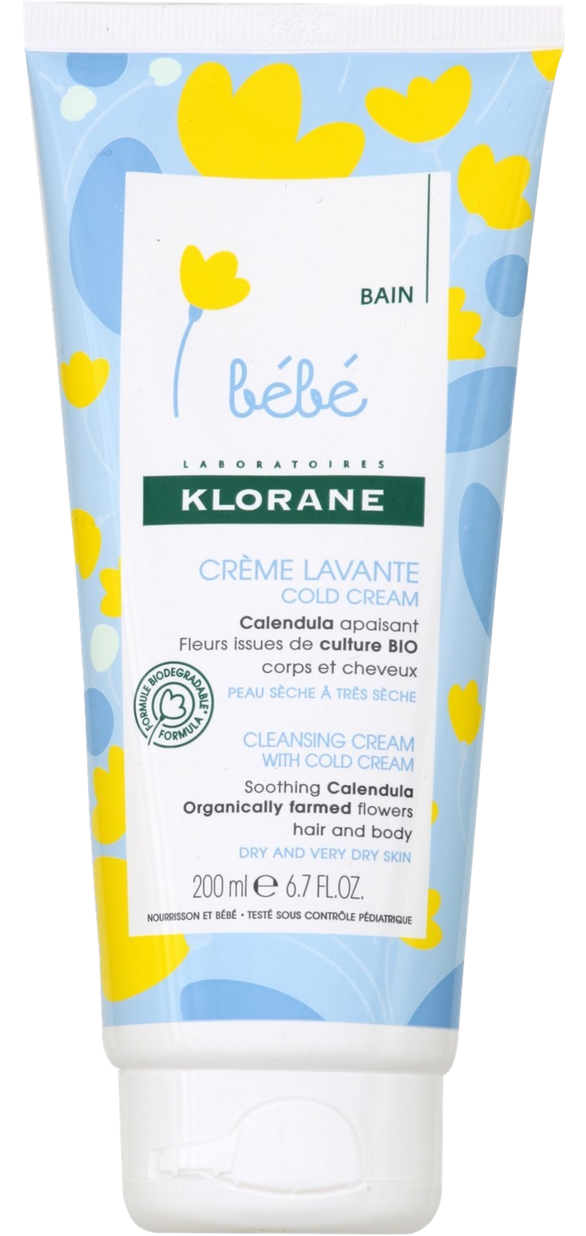 KLORANE Bebe Cleansing Cream with Cold Cream attīrošs krēms, 200 ml ...