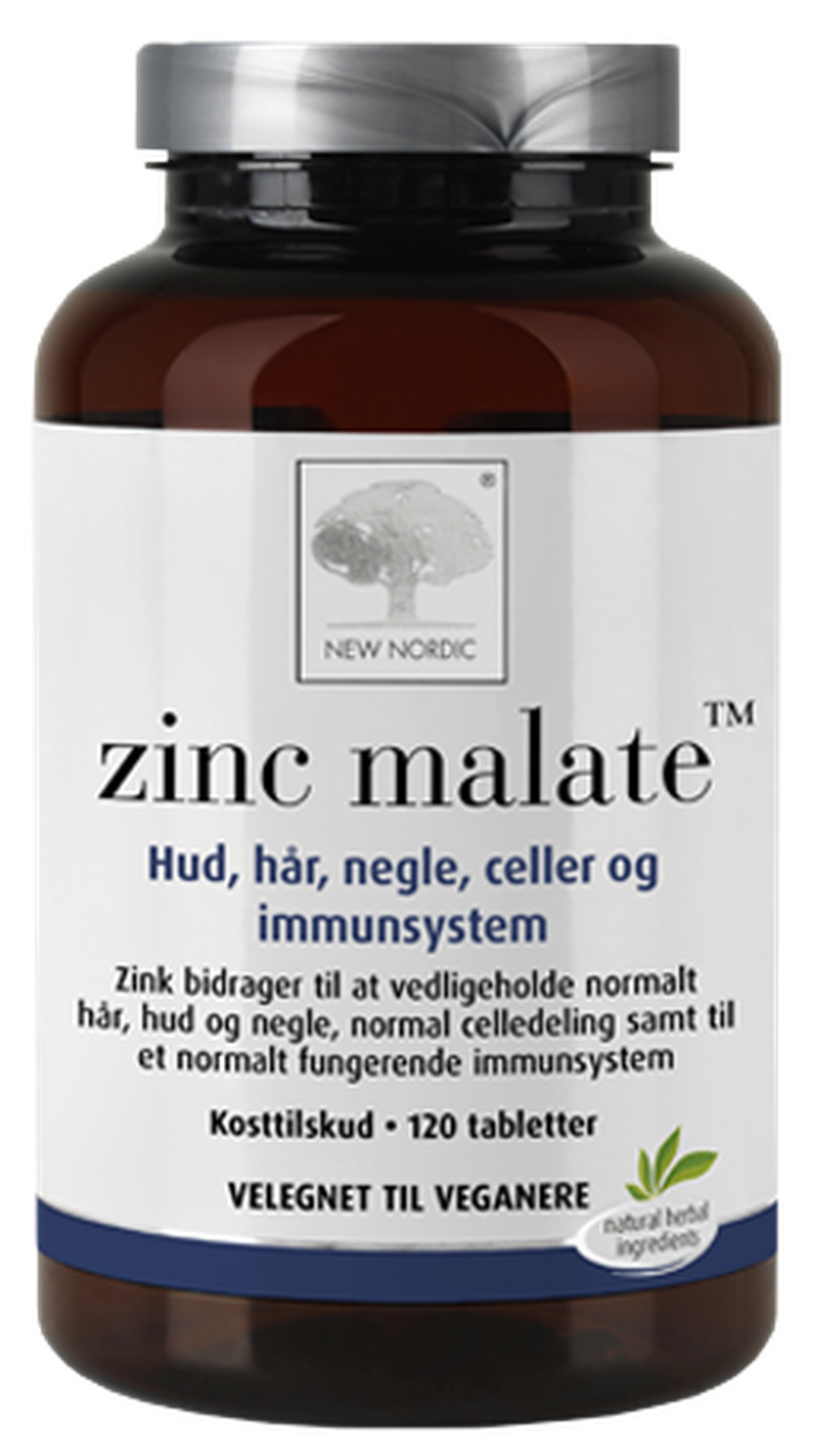 NEW NORDIC Zinc Malate pills, 120 pcs. | Mēness aptieka