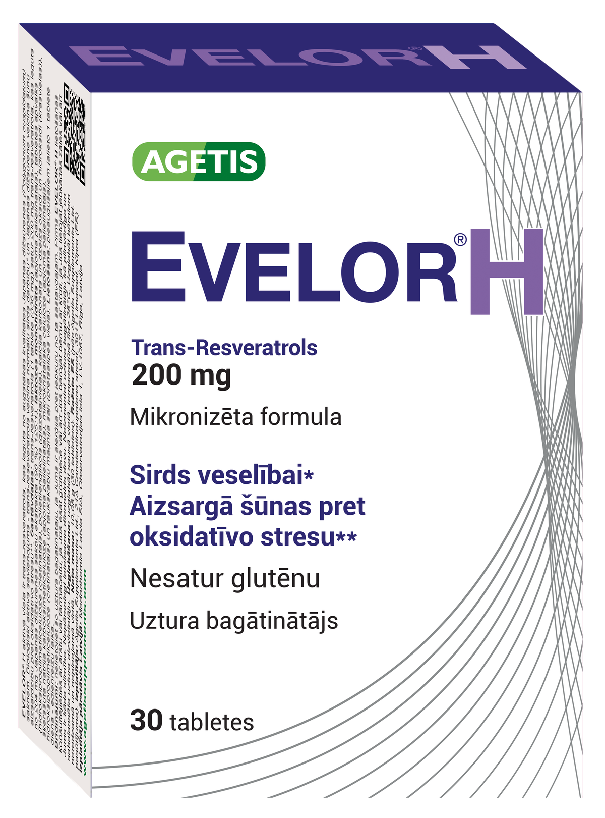 EVELOR H Trans-Resveratrols 200 mg tabletes, 30 gab. - Piegāde visā ...