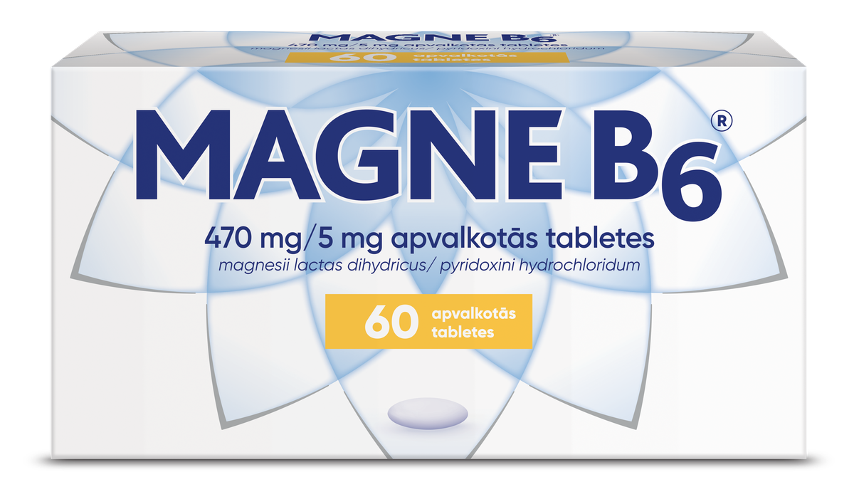 MAGNE B6 (Magnijs) 470 mg /5 mg tabletes, 60 gab. - Piegāde visā ...