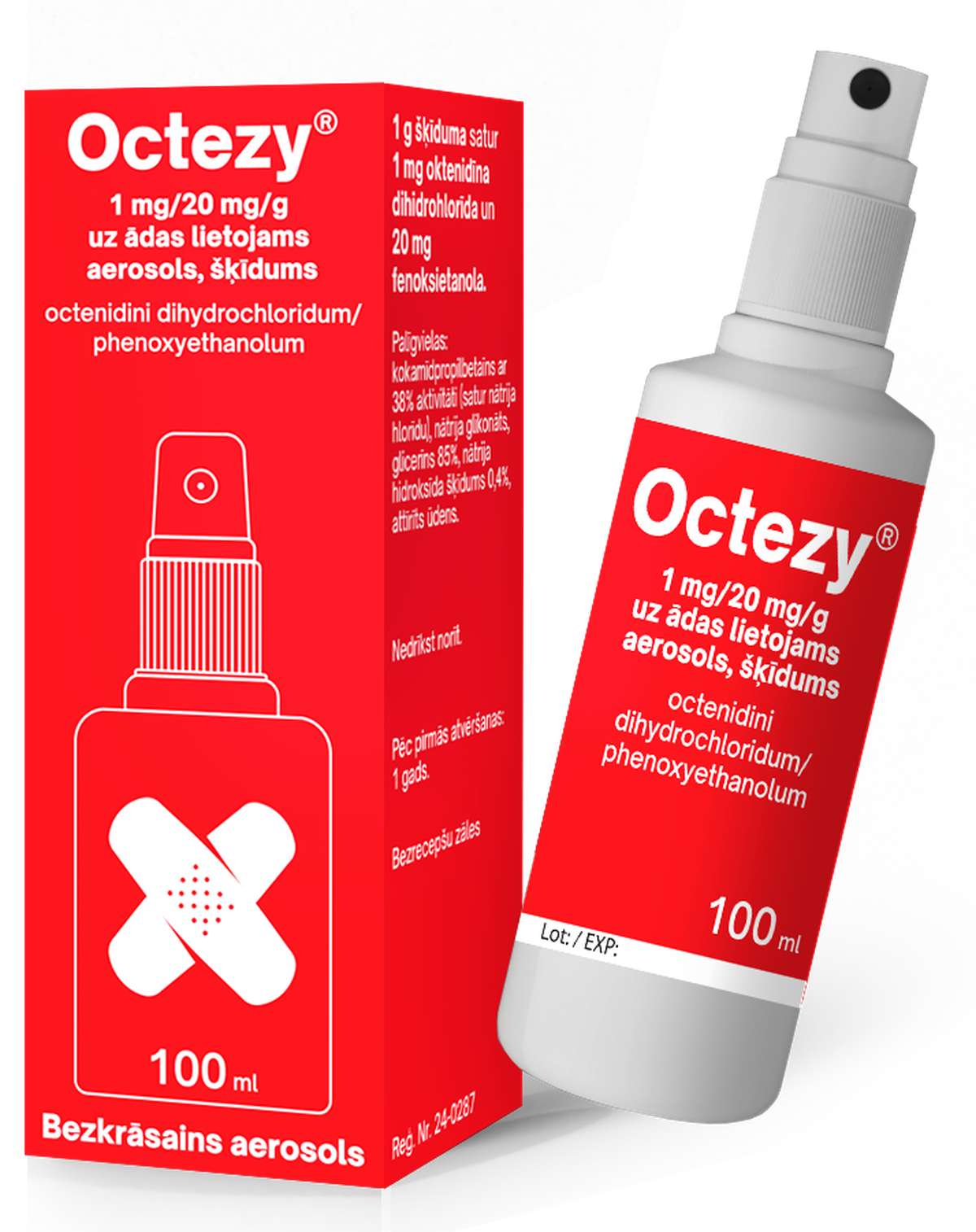 OCTEZY 1 mg/20 mg/g cutaneous solution spray, 100 ml | Mēness aptieka