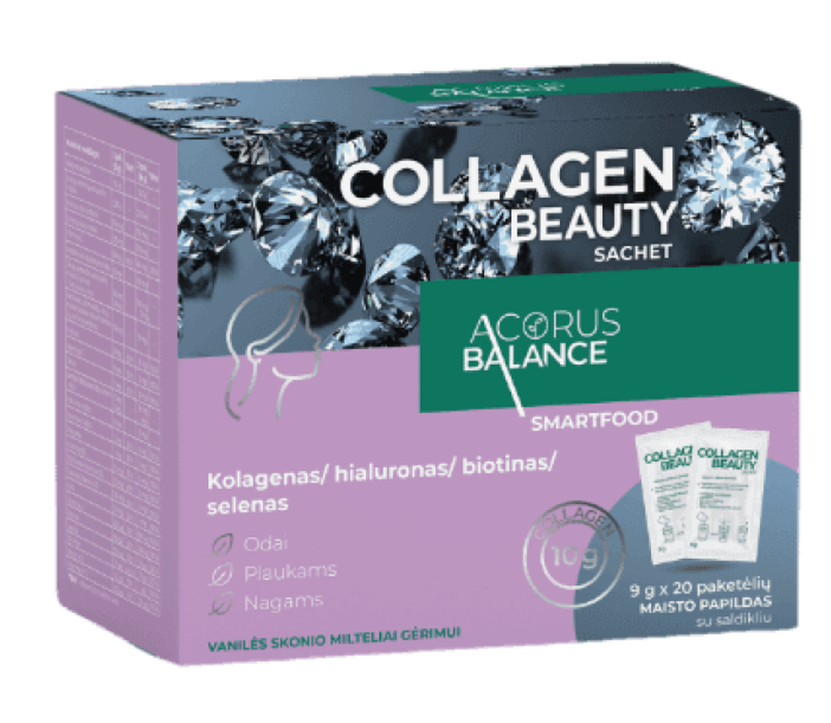 ACORUS BALANCE Collagen Beauty 9g sachets, 20 pcs. | Mēness aptieka