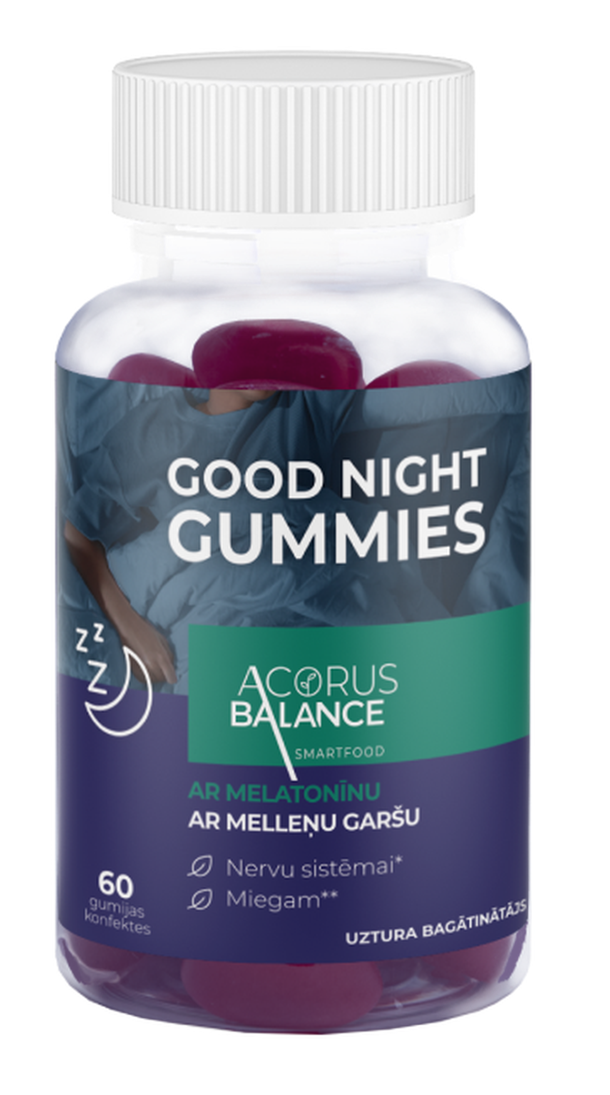 ACORUS BALANCE Good Night Gummies Ar Melatonīnu 2,5g košļājamās ...
