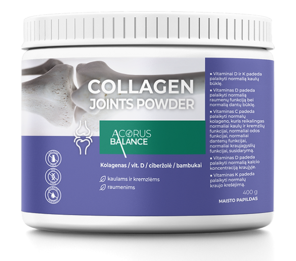 ACORUS BALANCE Collagen Joints powder, 400 g | Mēness aptieka