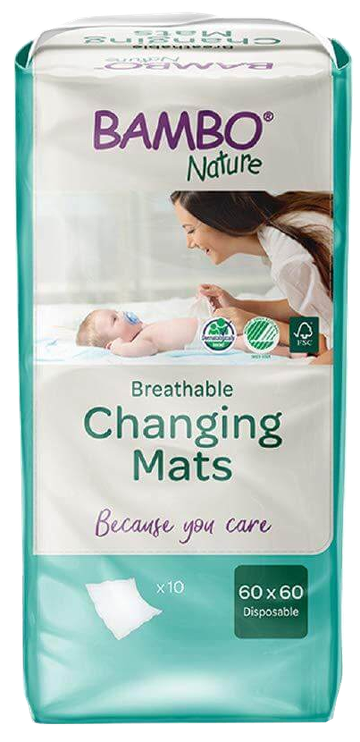 BAMBO NATURE Nature Eco-Friendly 60x60 sheets, 10 pcs. | Mēness aptieka