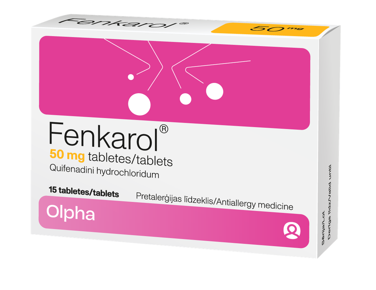 FENKAROL 50 mg tabletes, 15 gab. - Piegāde visā Latvijā | Mēness aptieka