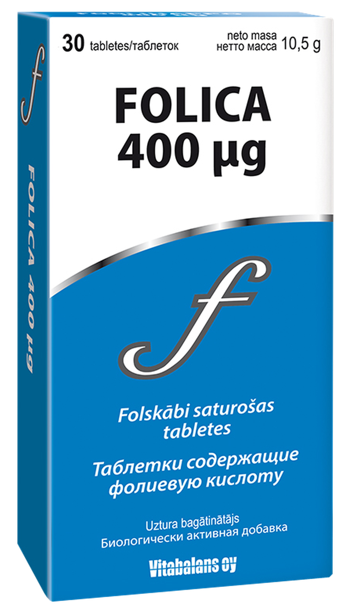 VITABALANS Folica 400 µg tabletes, 30 gab. - Piegāde visā Latvijā ...