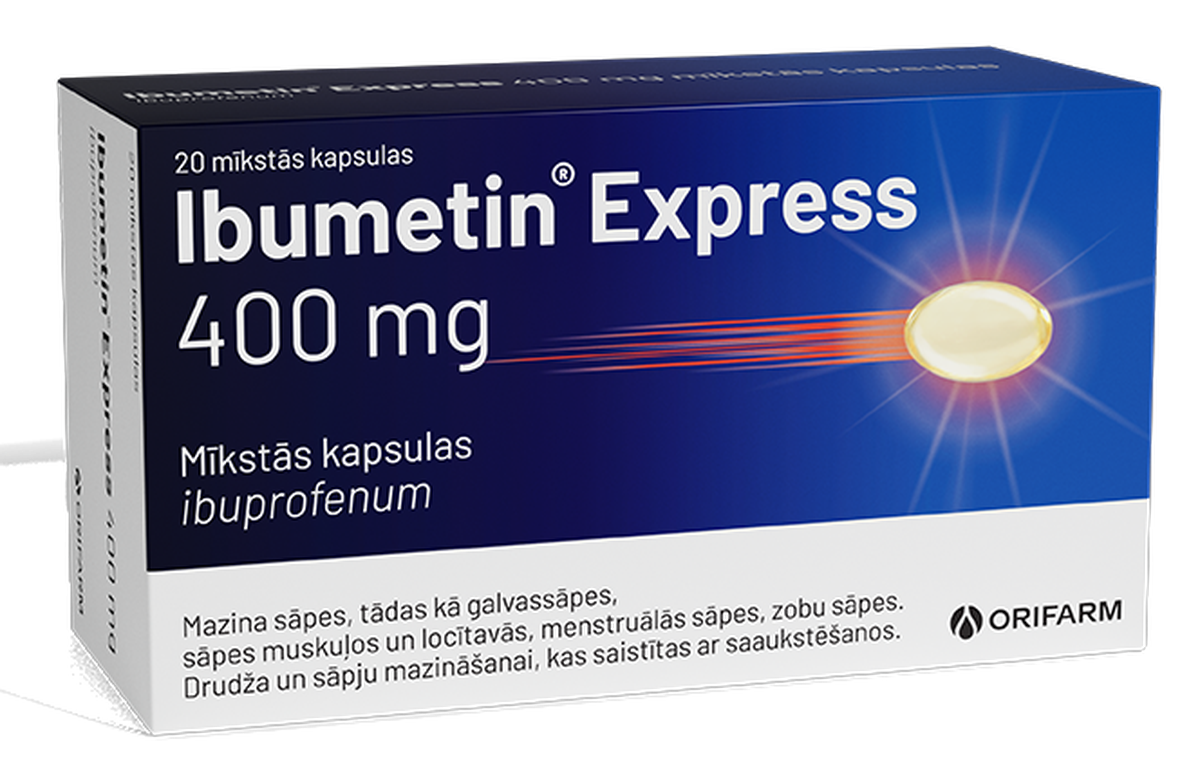 IBUMETIN Express 400 mg мягкие капсулы, 20 шт. | Mēness aptieka