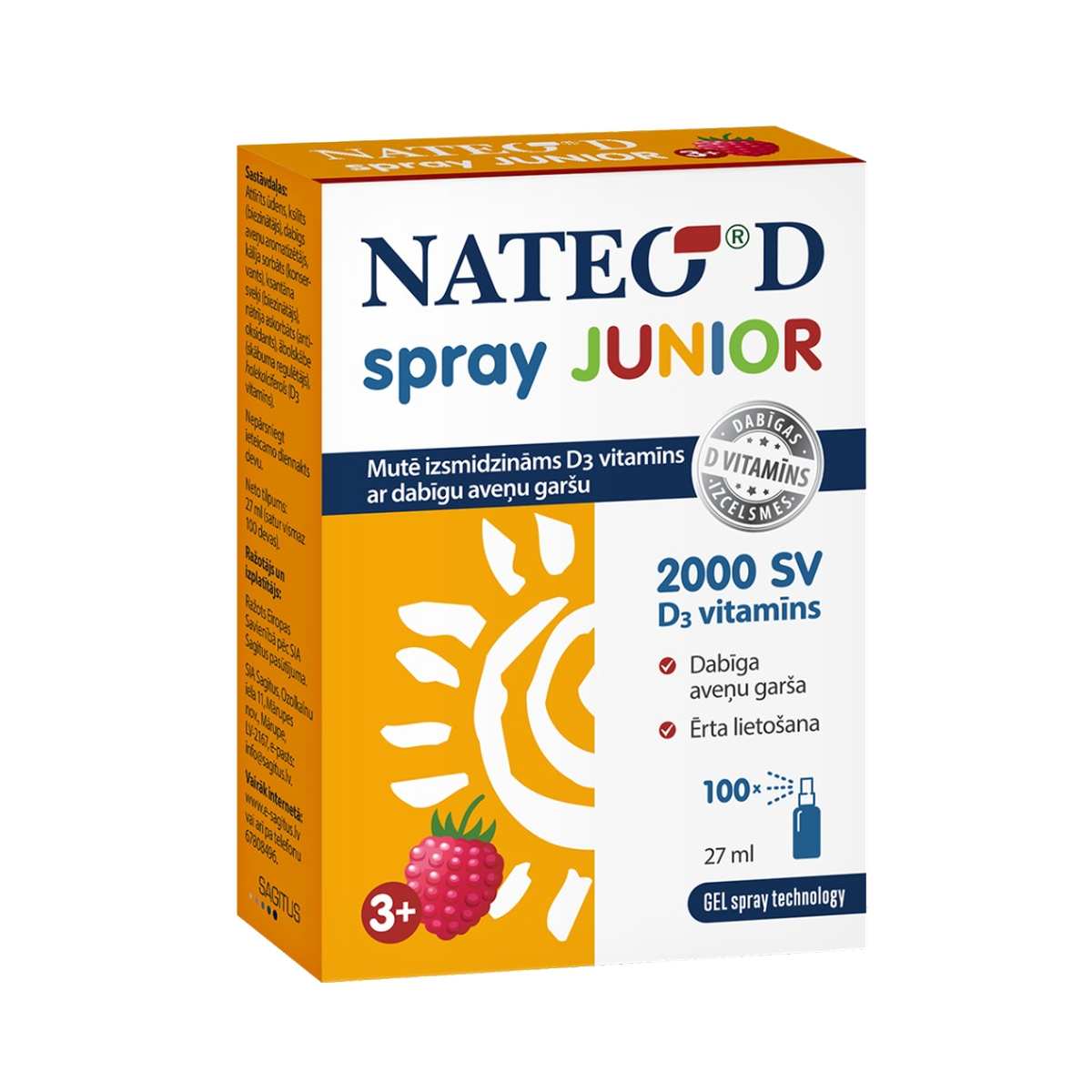 NATEO D Junior SV 2000 gela sprejs, 27 ml - Piegāde visā Latvijā ...
