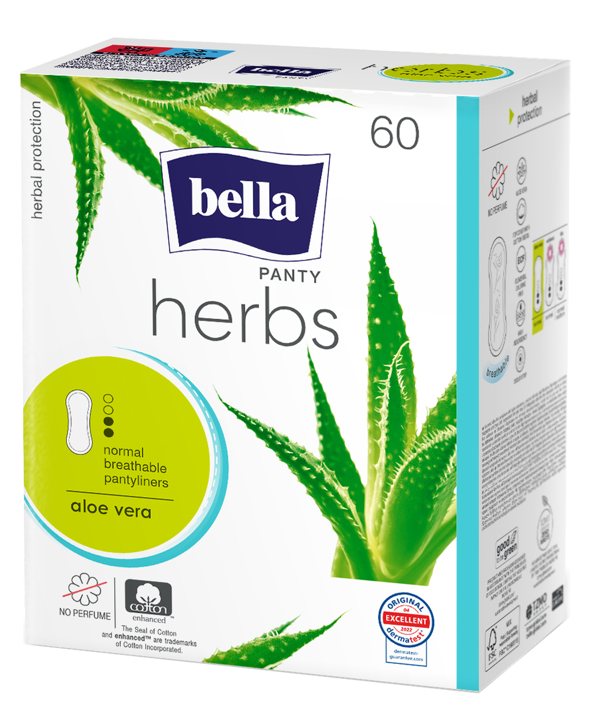 BELLA Panty Herbs Aloe Vera pantyliner, 60 pcs. | Mēness aptieka