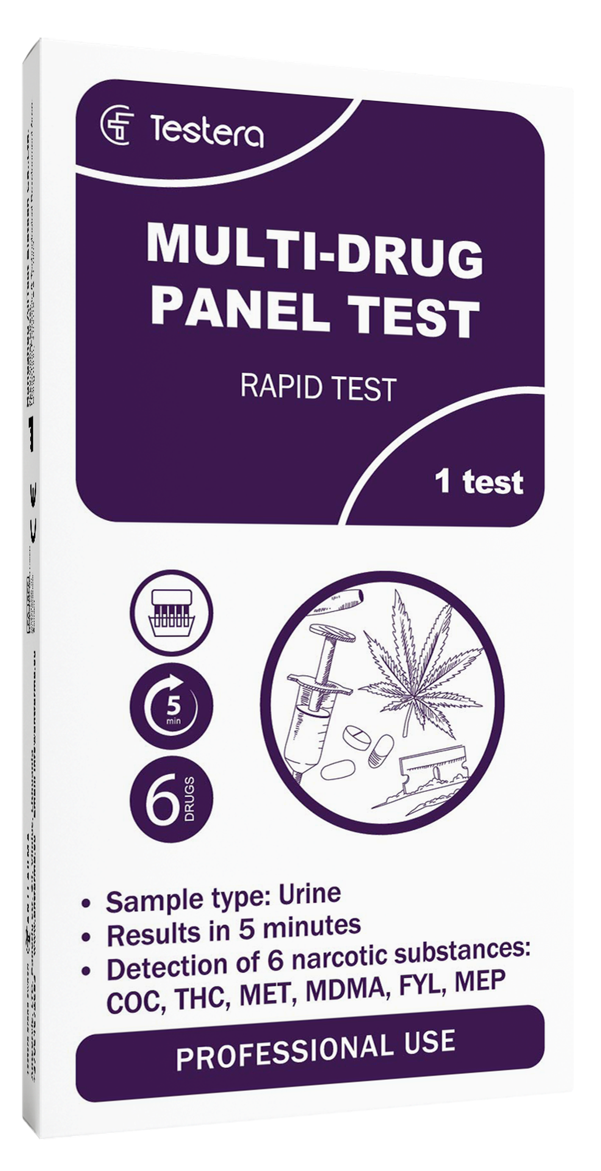 TESTERA Multi-Drug (6 vielas) tests, 1 gab. - Piegāde visā Latvijā ...