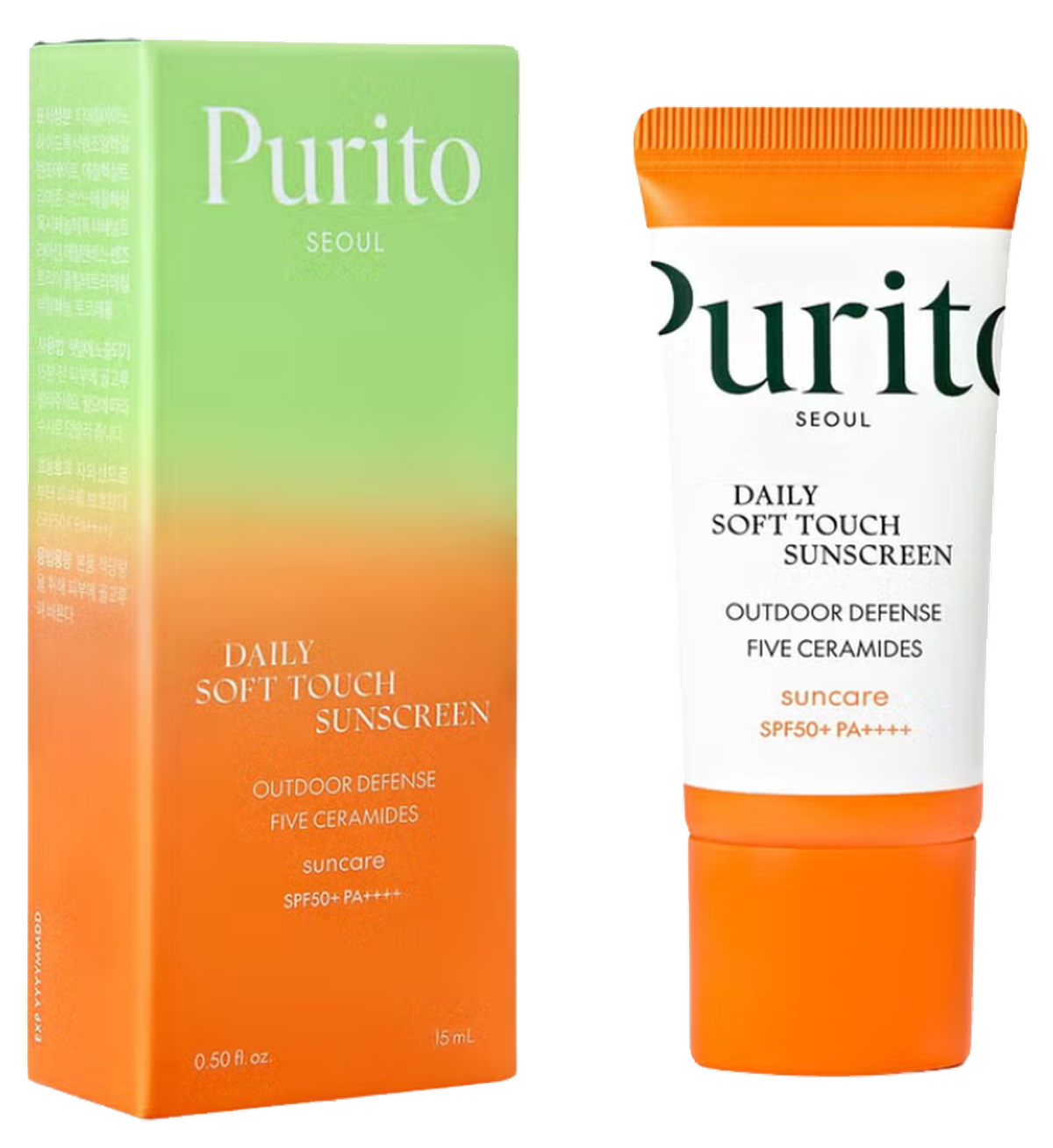 PURITO Daily Soft Touch Sunscreen SPF50+ sunscreen, 15 ml | Mēness aptieka