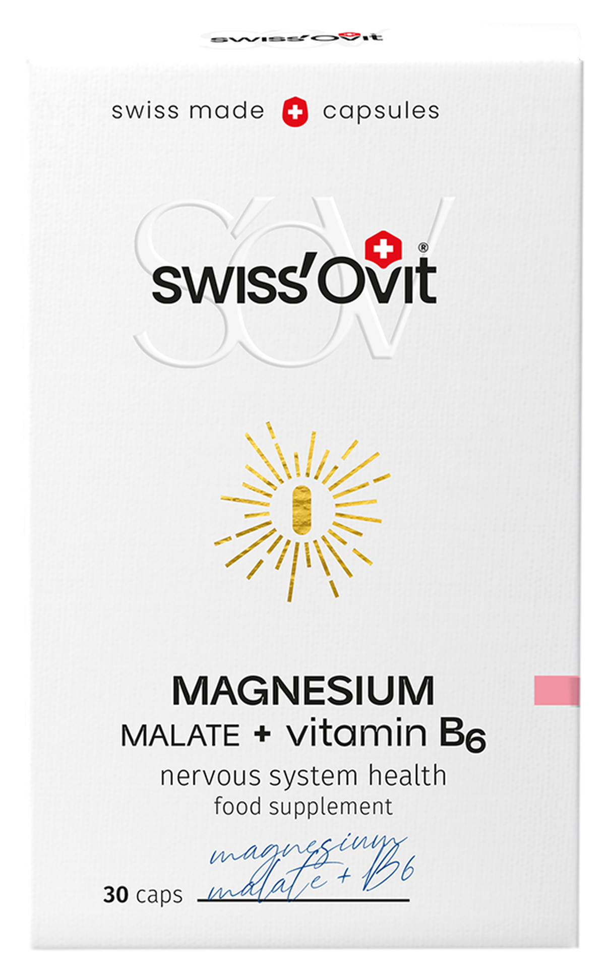 SWISS OVIT Magnesium Malate 150 mg + Vit. B6 kapsulas, 30 gab ...
