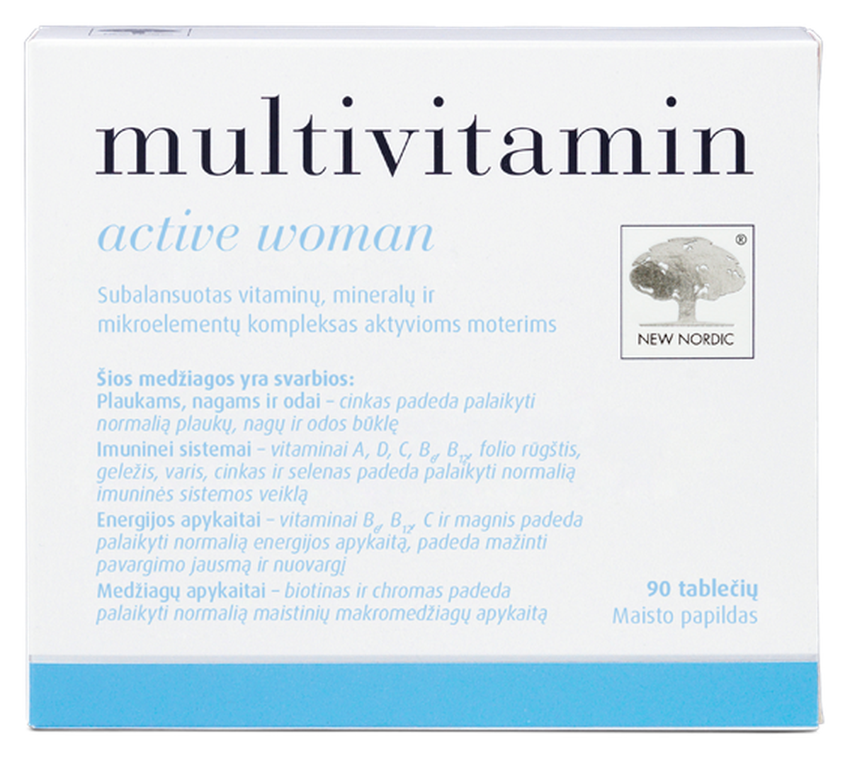 NEW NORDIC Multivitamin Active Woman pills, 90 pcs. | Mēness aptieka