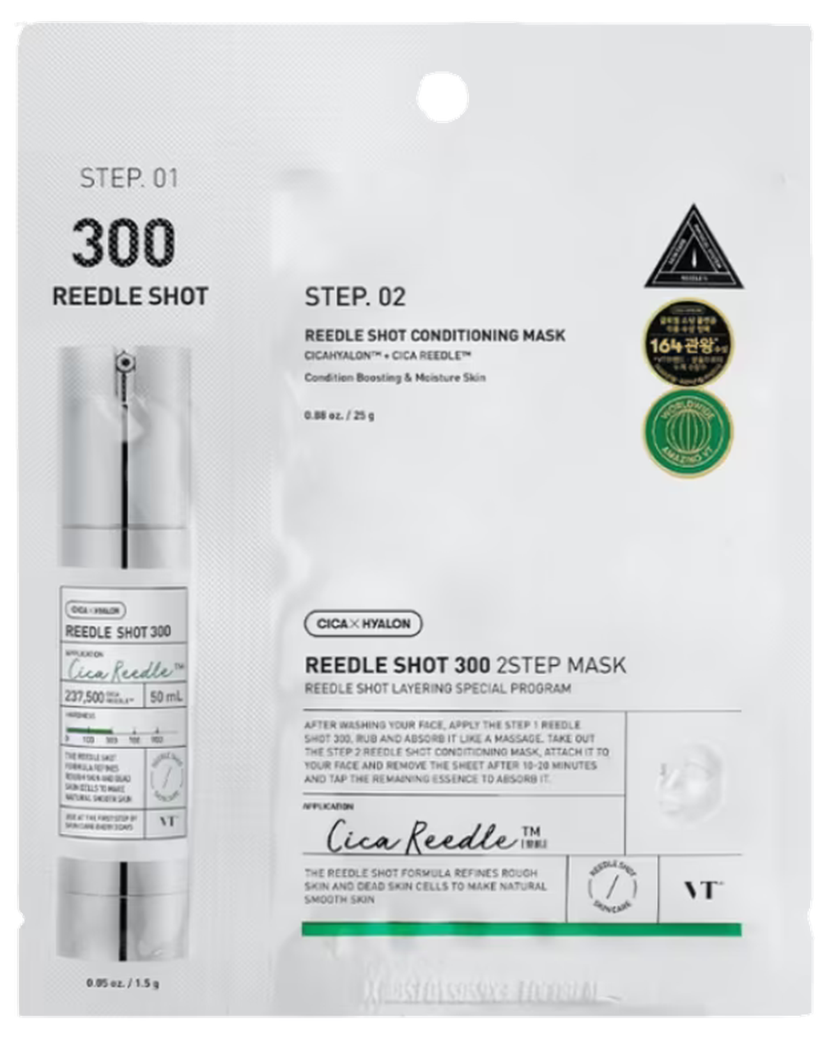 VT COSMETICS Reedle Shot 300 2-Step facial mask, 1 pcs. | Mēness aptieka