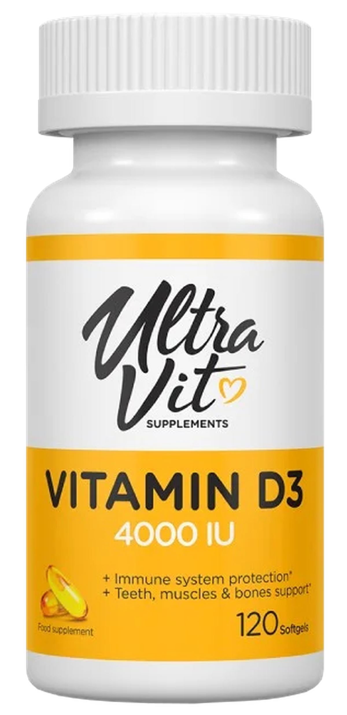 ULTRAVIT Vitamin D3 4000 IU mīkstās kapsulas, 120 gab. - Piegāde visā ...