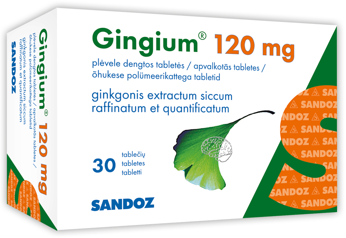 GINGIUM 120 mg coated tablets, 30 pcs. | Mēness aptieka