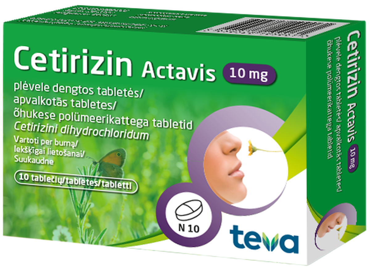CETIRIZIN ACTAVIS 10 mg tabletes, 10 gab. - Piegāde visā Latvijā ...