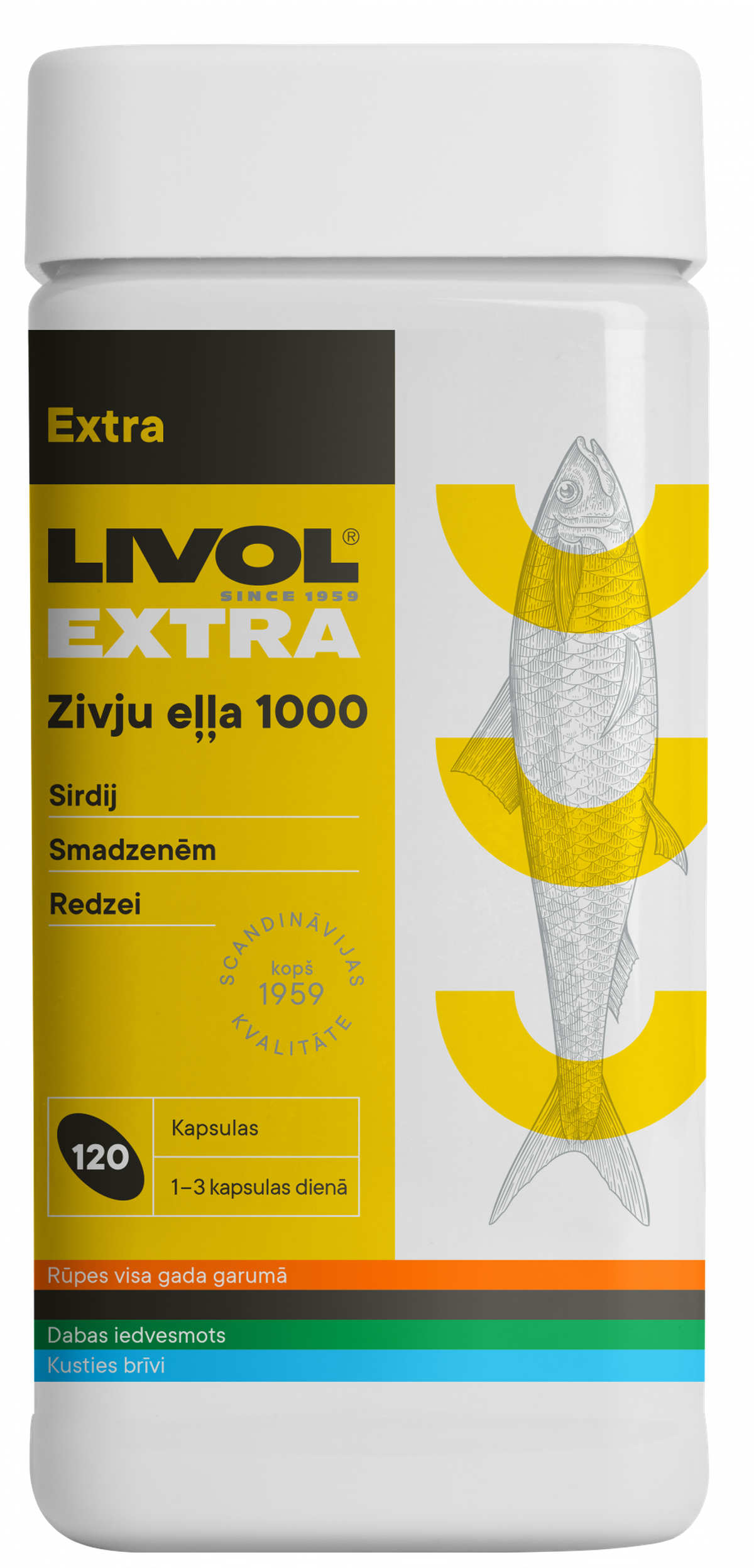 LIVOL Extra рыбий жир 1000 мг капсулы, 120 шт. | Mēness aptieka