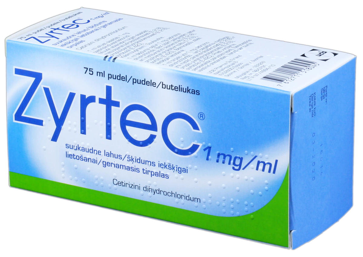 ZYRTEC 1m/ml solution, 75 ml | Mēness aptieka