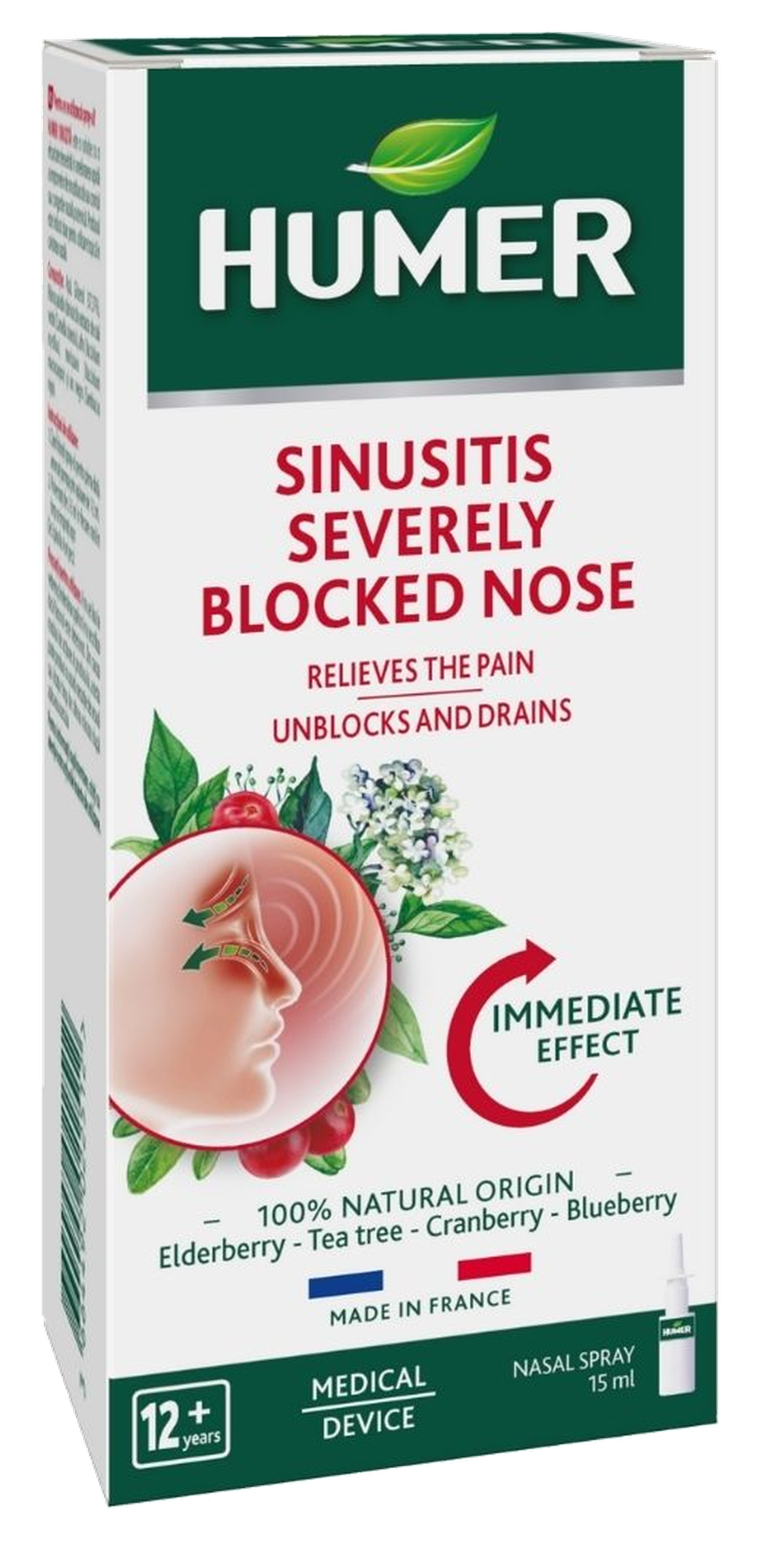 HUMER Sinusitis For Severely Blocked Nose aerosol, 15 ml | Mēness aptieka